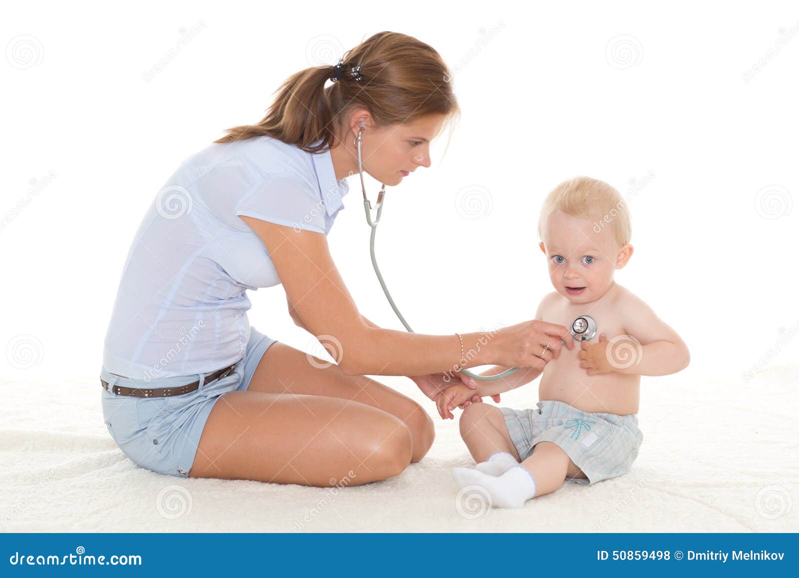 Doctor and small patient stock photo. Image of illness - 50859498