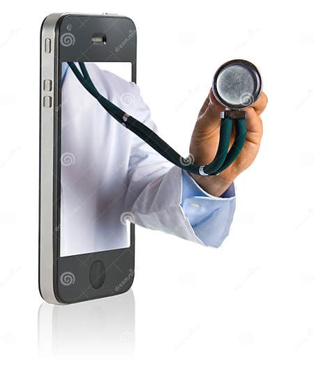 Doctor on Smart Phone stock image. Image of mobile, instrument - 15833537