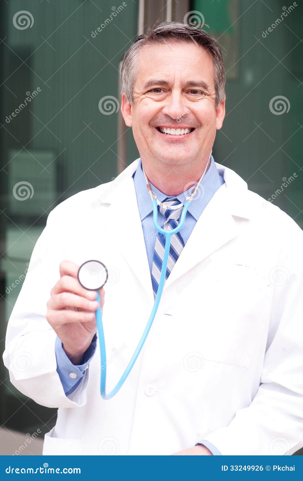 Doctor smiling in hospital stock photo. Image of service - 33249926