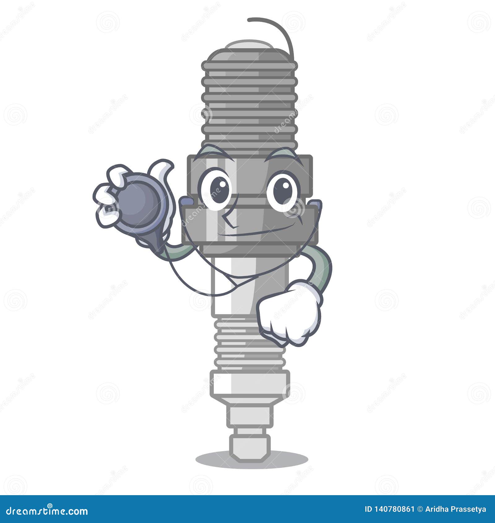 Doctor Spark Plug in the Character Shape Stock Vector - Illustration of ...