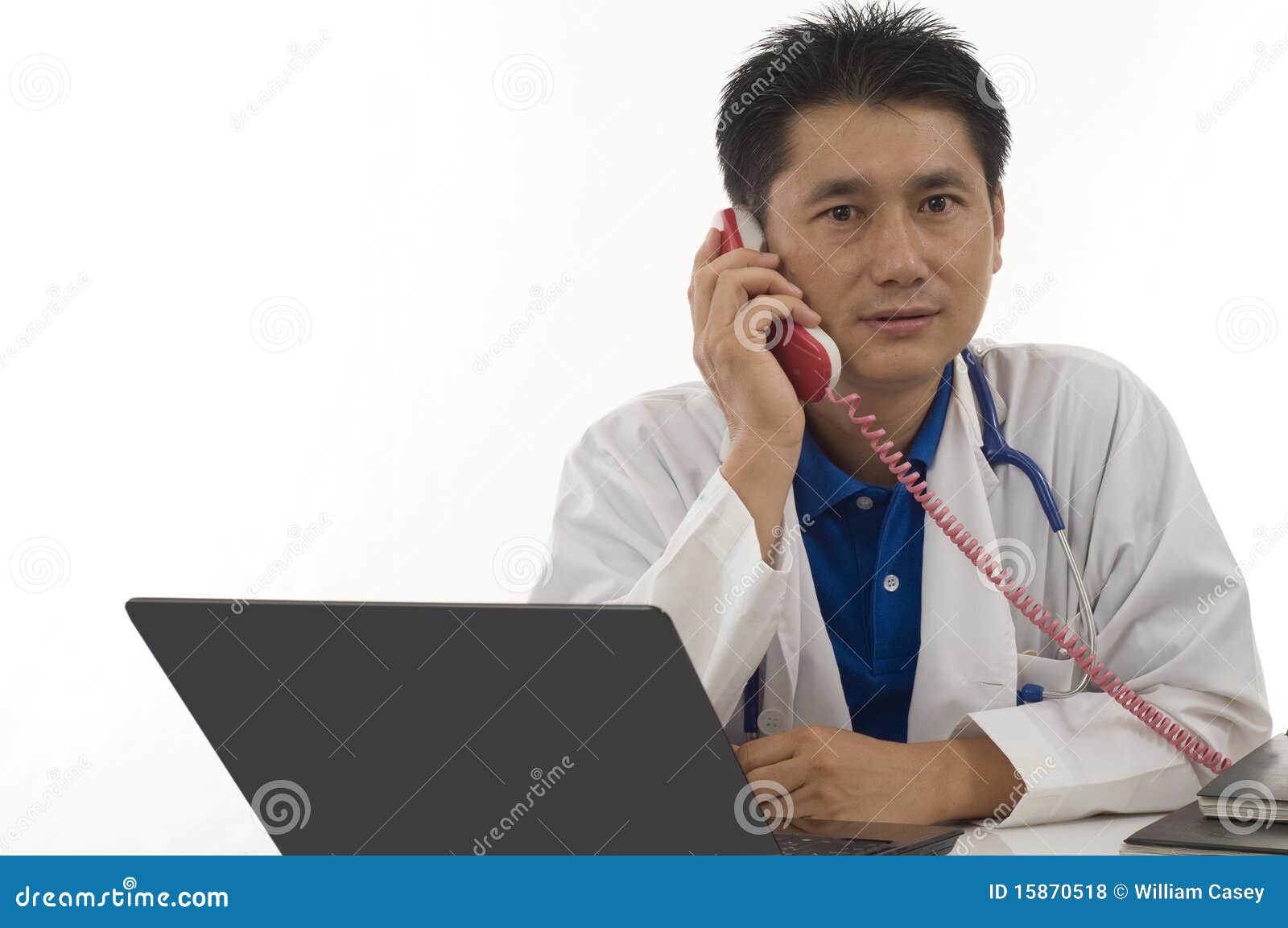 Doctor Speaking with Patient on the Telephone Stock Photo - Image of ...