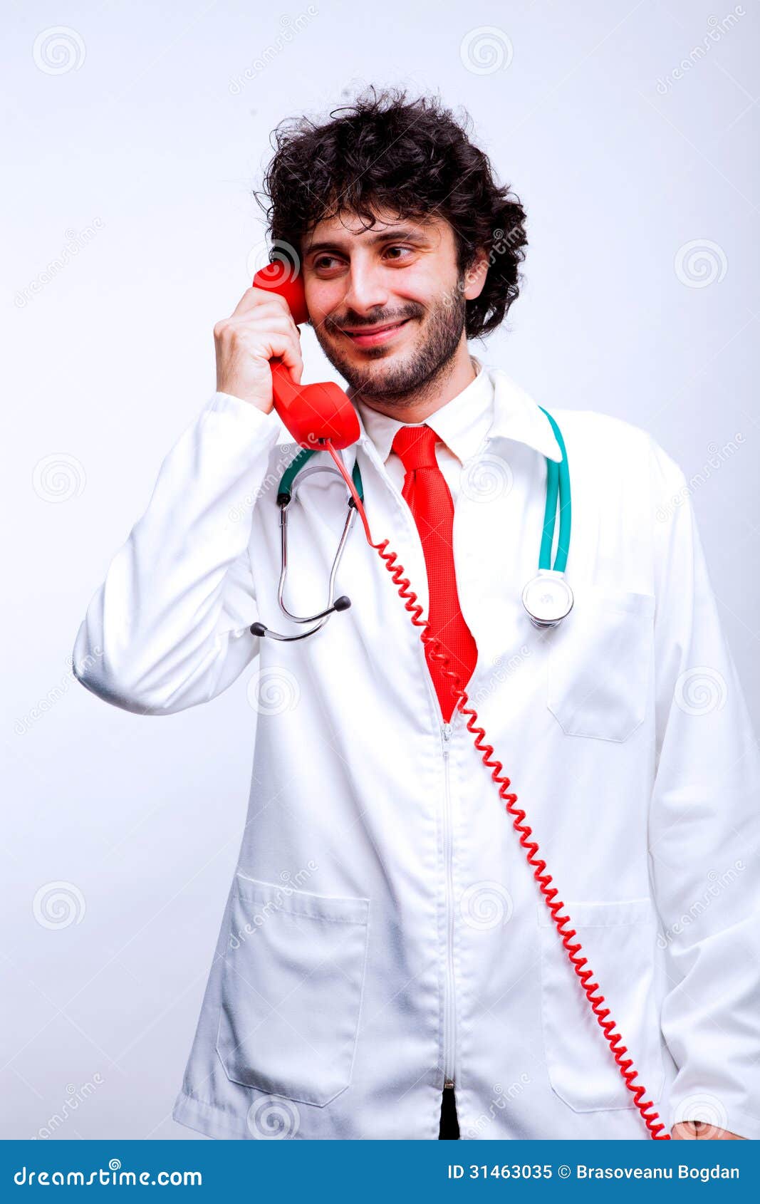 Doctor Speaking at Telephone Stock Image - Image of business ...