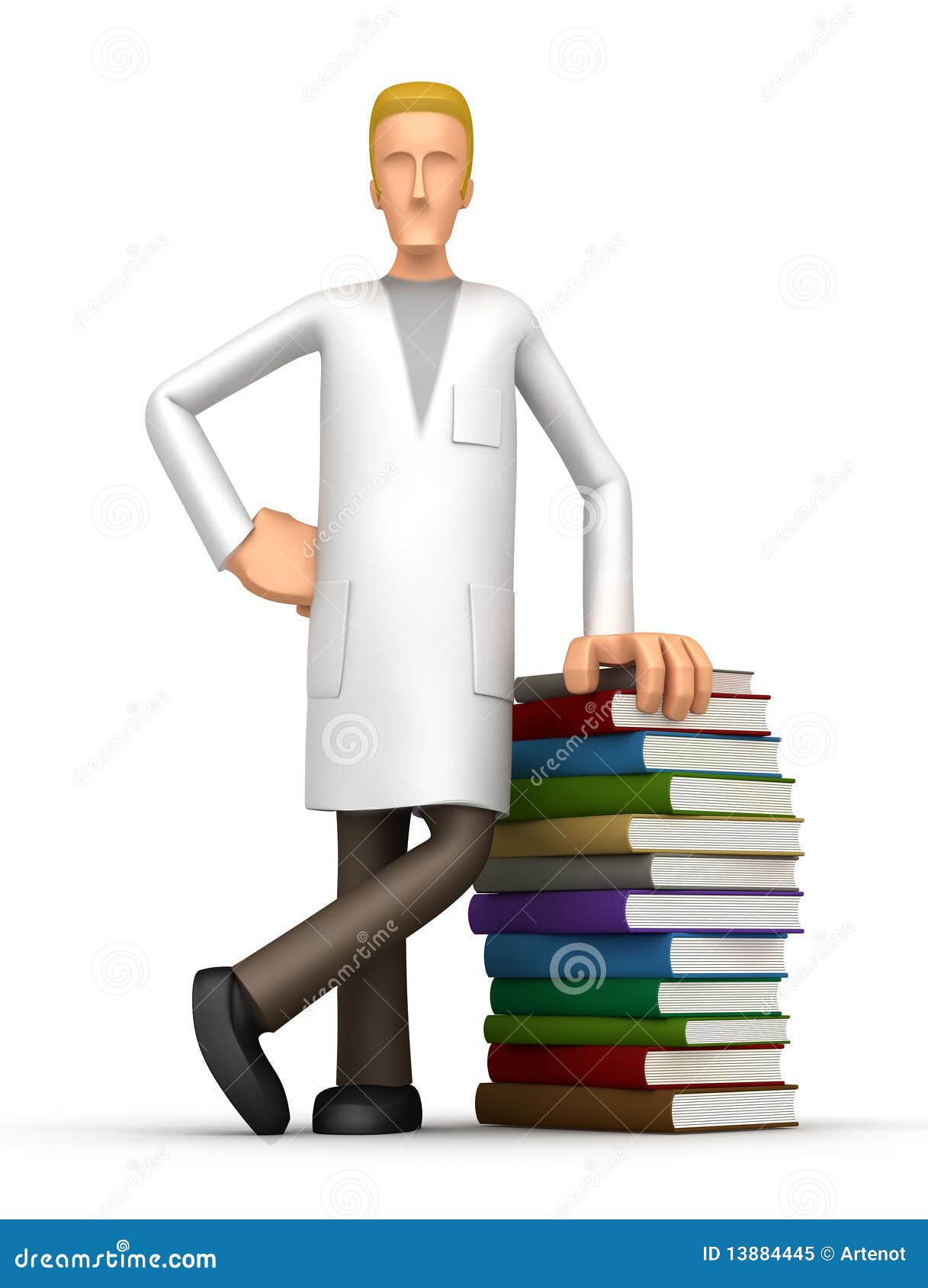 Doctor with a Stack of Books Stock Illustration - Illustration of ...