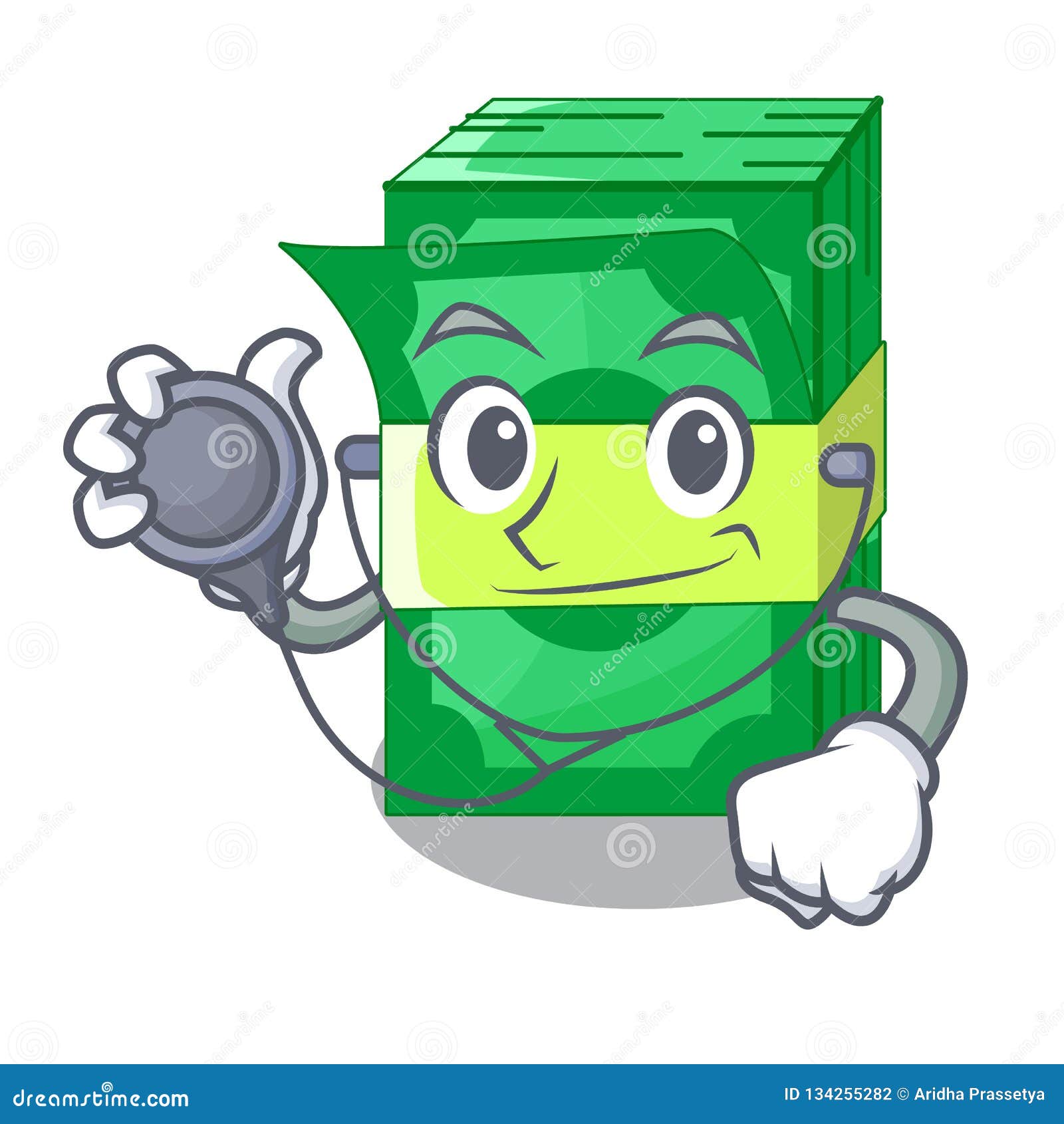 Doctor Stack Money Shape Cartoon on Table Stock Vector - Illustration ...