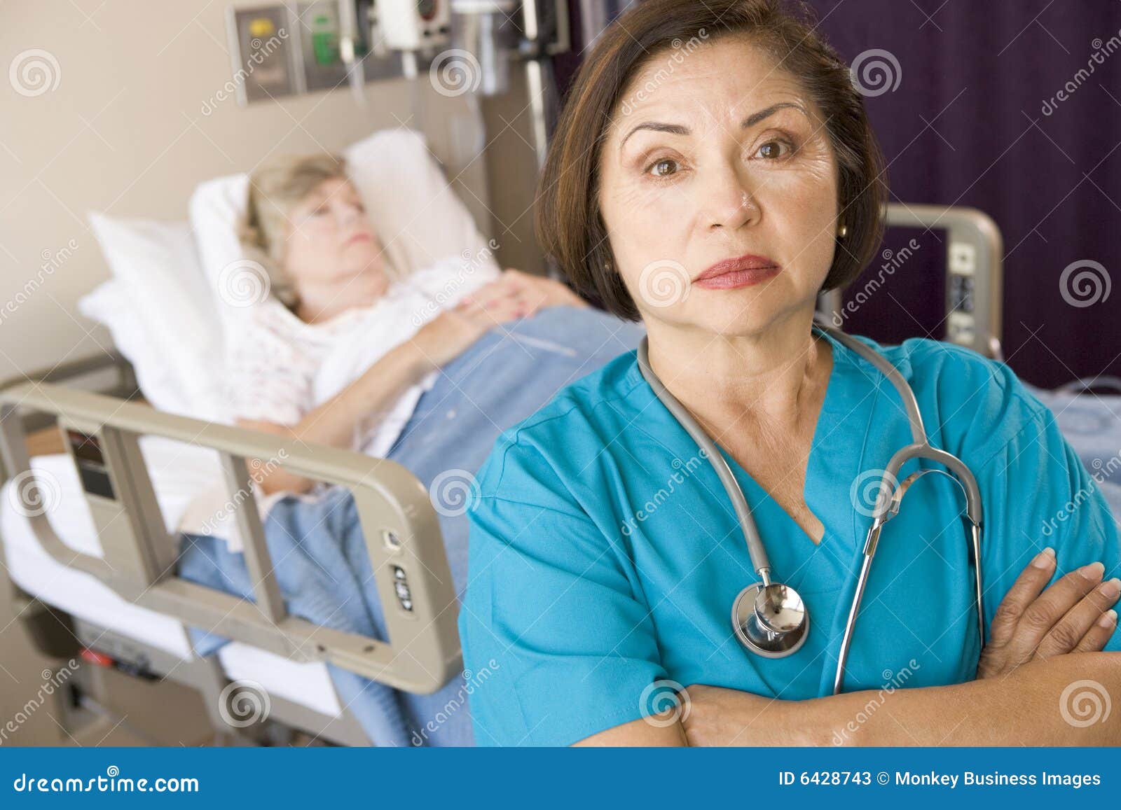Doctor Standing with Arms Crossed in Patients Room Stock Image - Image ...