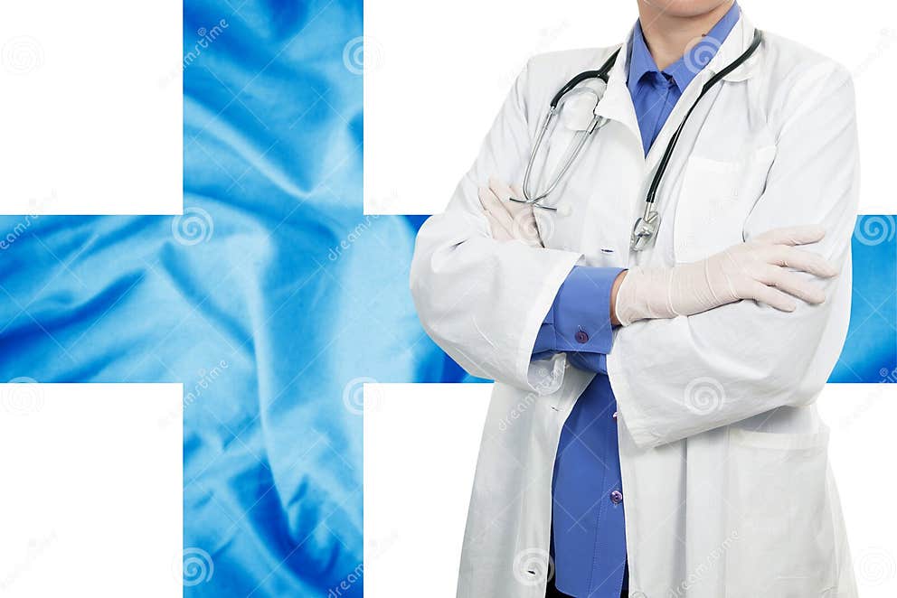 Doctor standing with flag stock photo. Image of coronavirus - 230852876