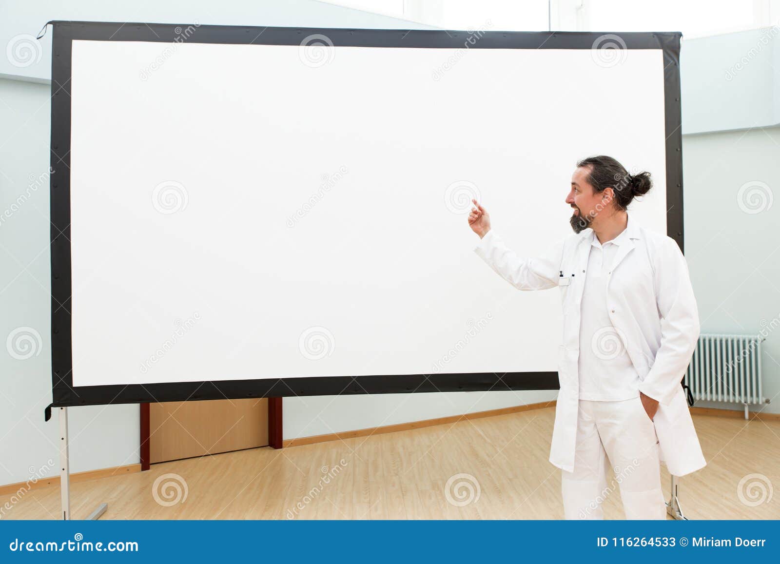 Doctor is Standing in Front of a Empty Whiteboard Stock Image - Image ...