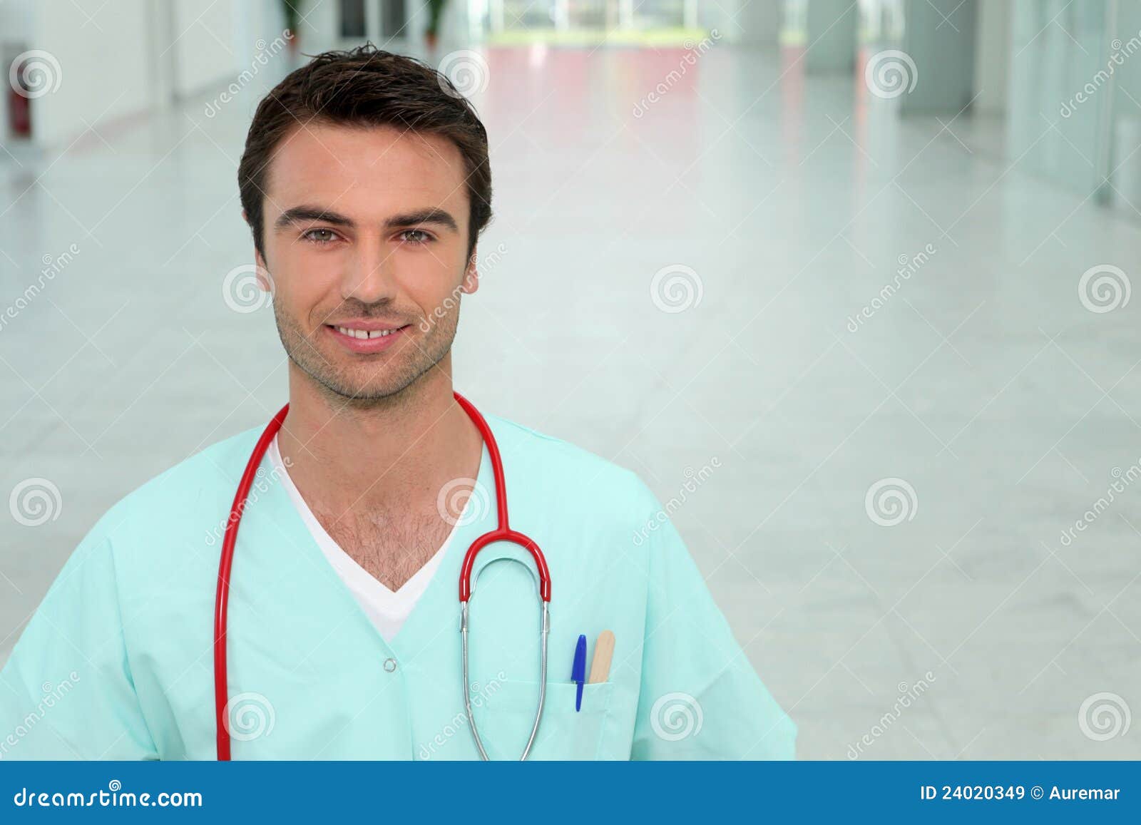 Doctor standing in hallway stock image. Image of care - 24020349