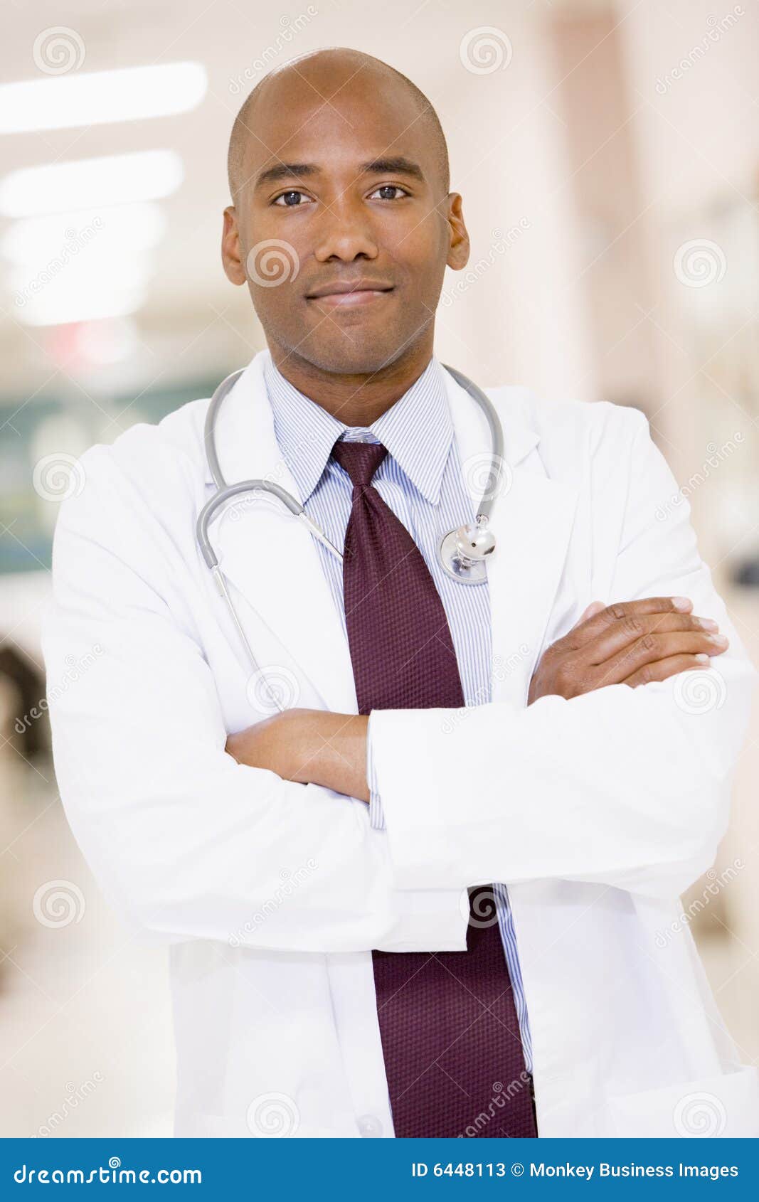 Doctor Standing in a Hospital Corridor Stock Image - Image of coat ...