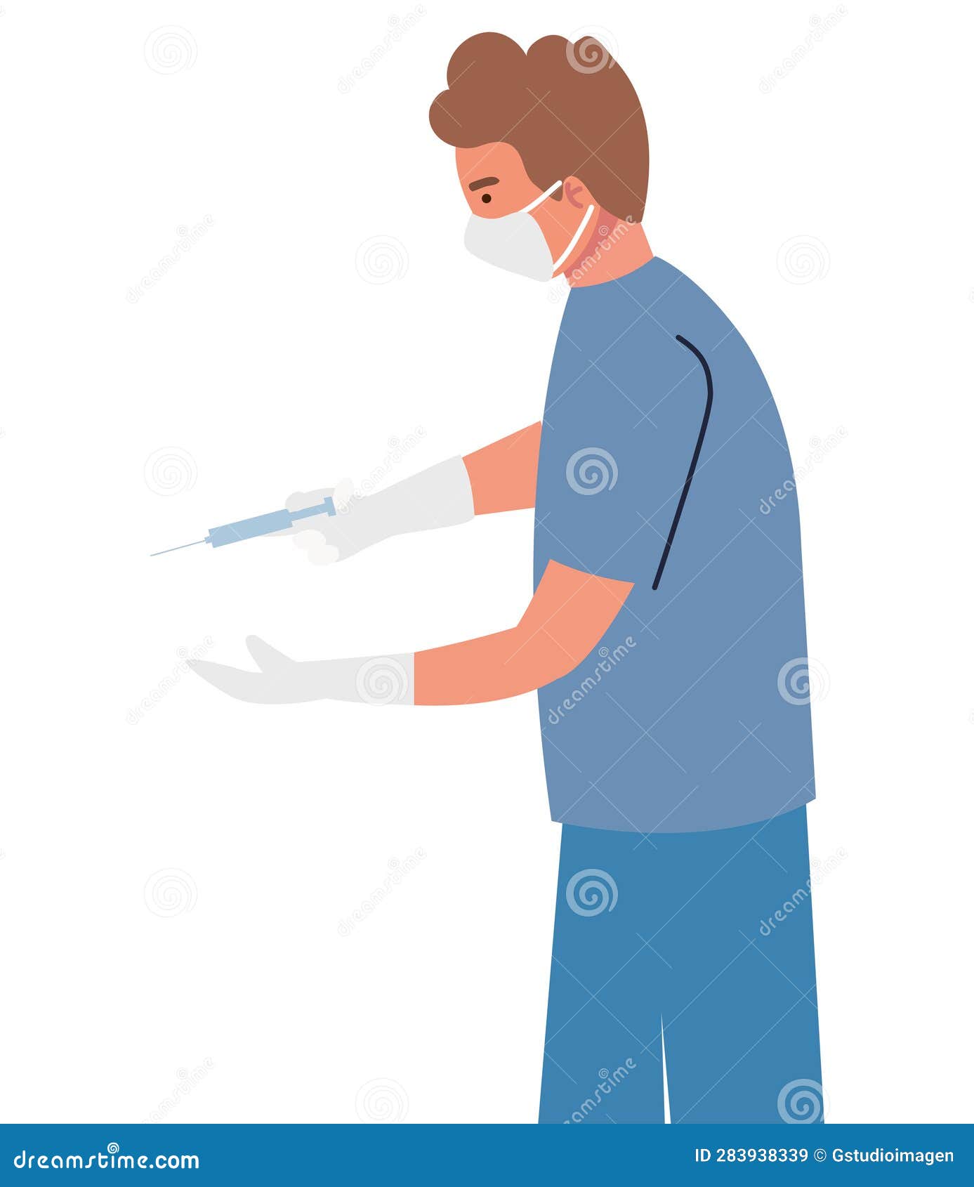 Doctor Standing with Injection Stock Vector - Illustration of design ...