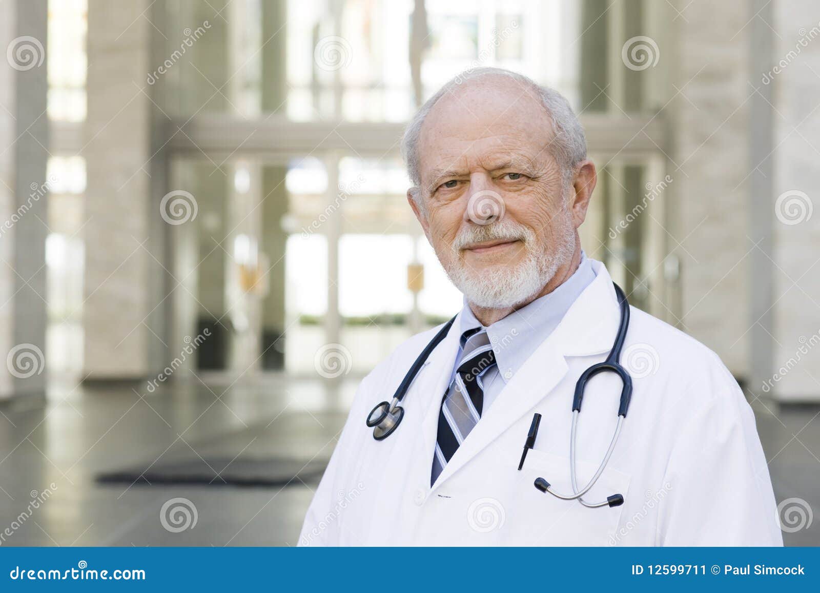 Doctor Standing Outside stock image. Image of elderly - 12599711