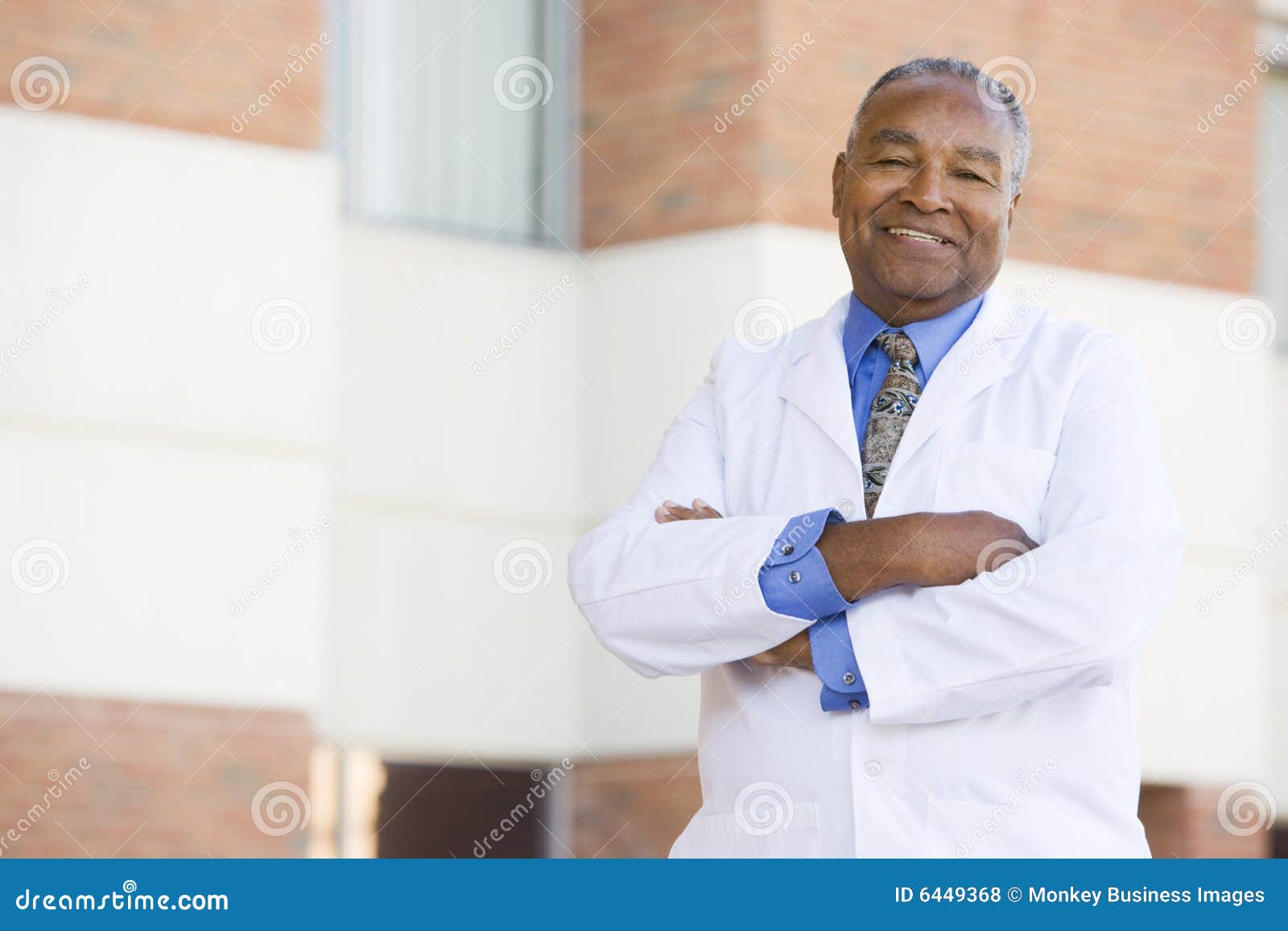 Doctor Standing Outside a Hospital Stock Photo - Image of american ...