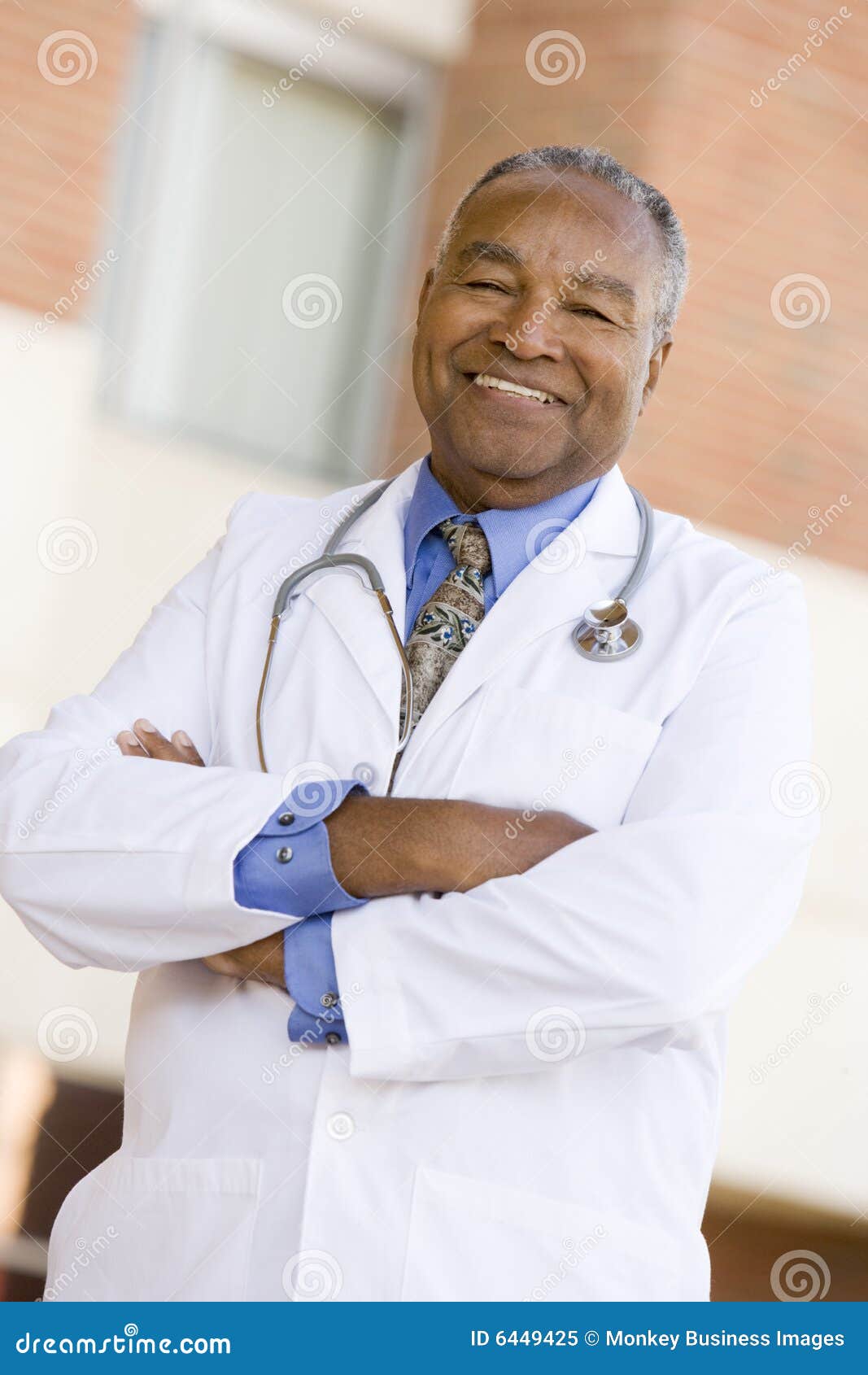 Doctor Standing Outside a Hospital Stock Image - Image of coat ...