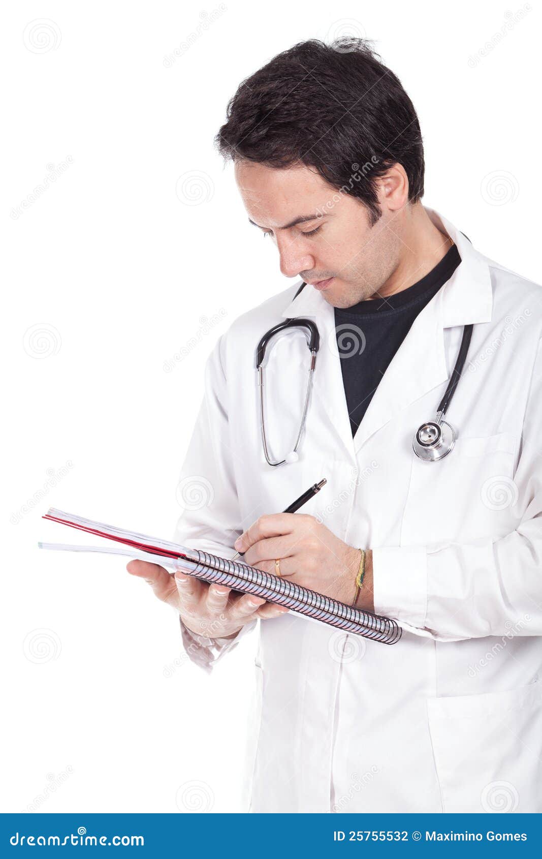 Doctor Standing and Writing a Prescription Stock Photo - Image of watch ...