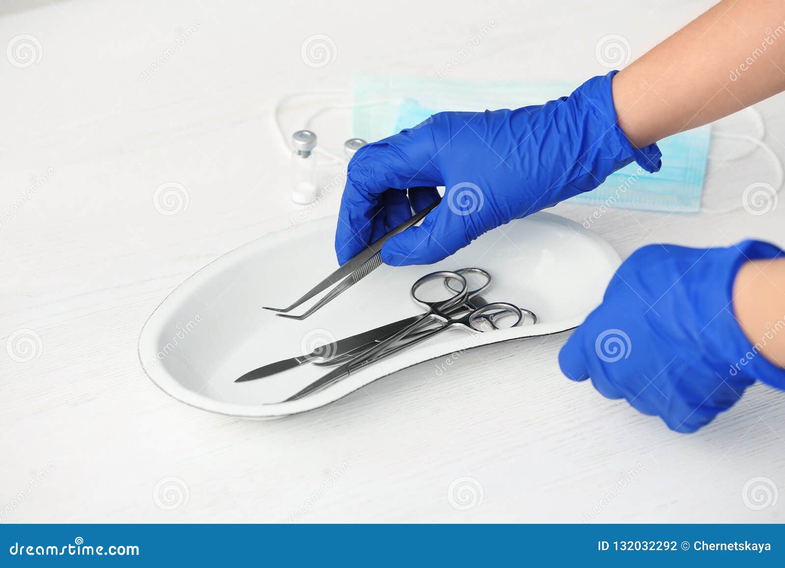 Doctor in Sterile Gloves with Medical Tools Stock Photo - Image of hand ...