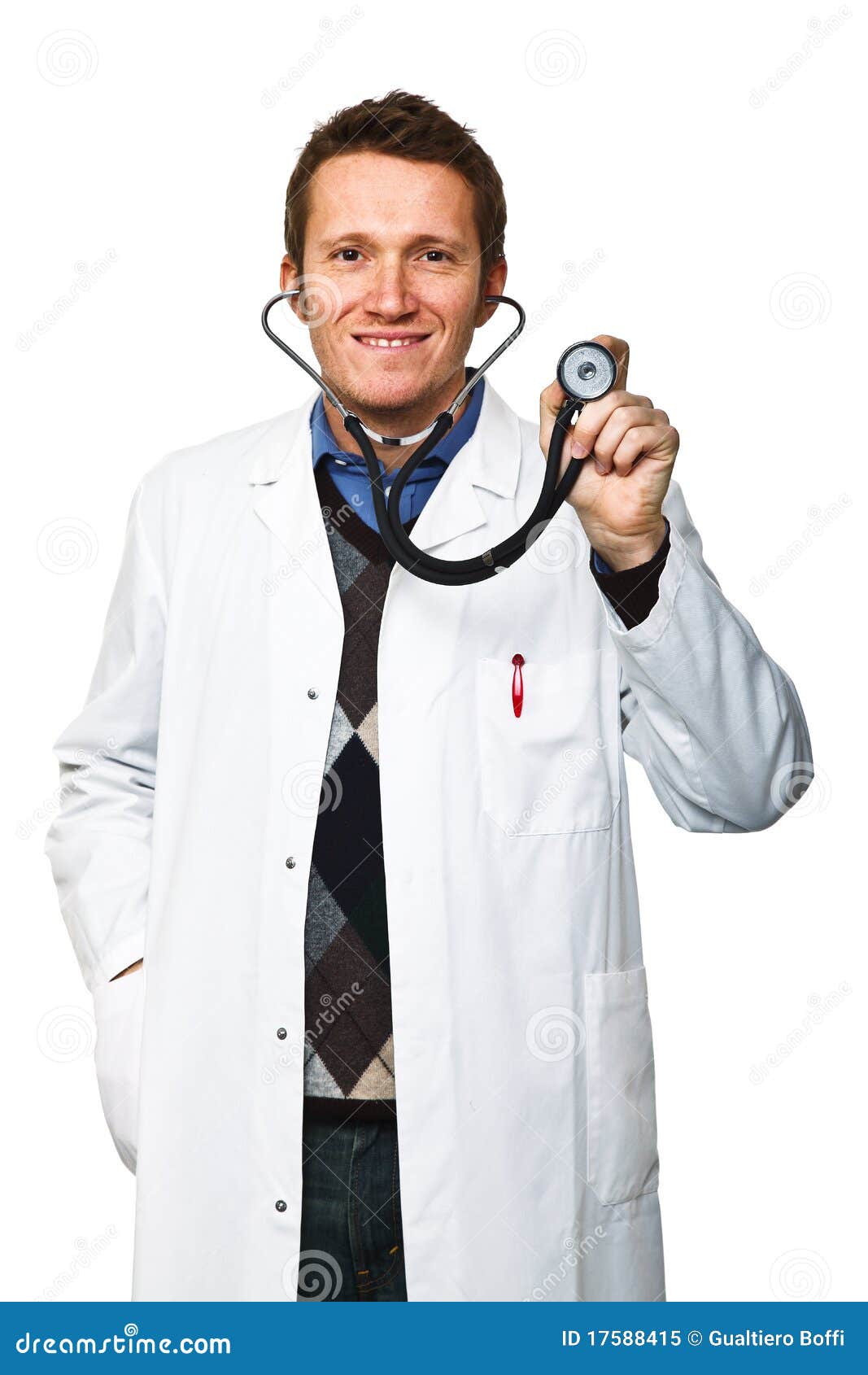 Doctor with stethoscope stock image. Image of smile, people - 17588415