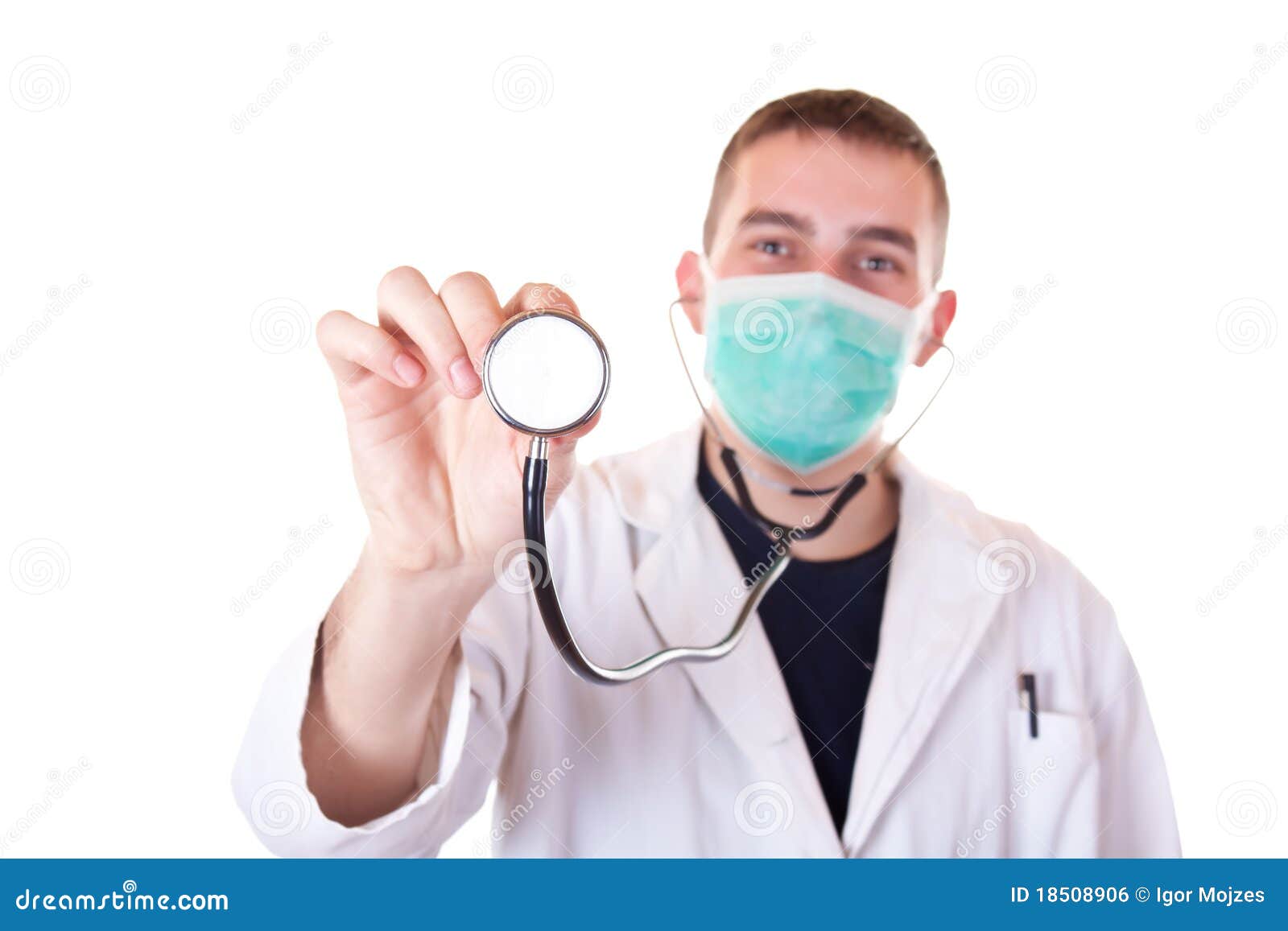 Doctor with stethoscope stock photo. Image of examination - 18508906