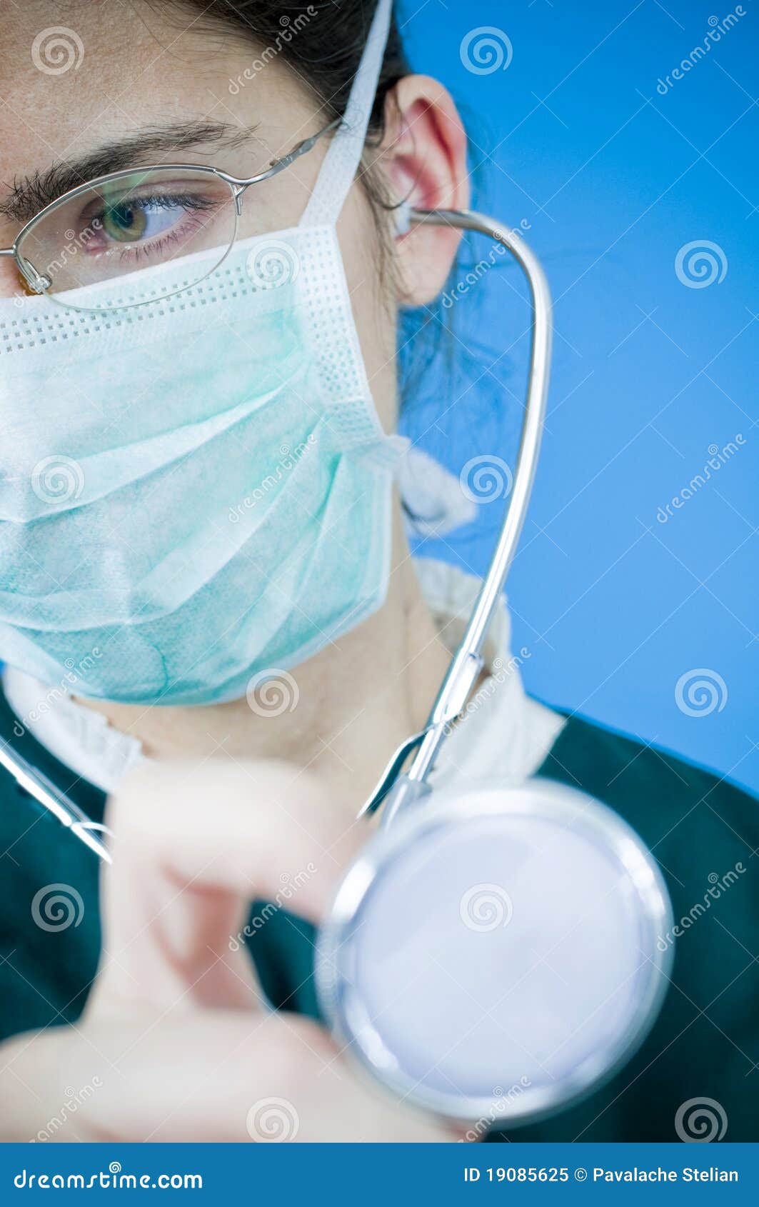 Doctor with stethoscope stock image. Image of examination - 19085625