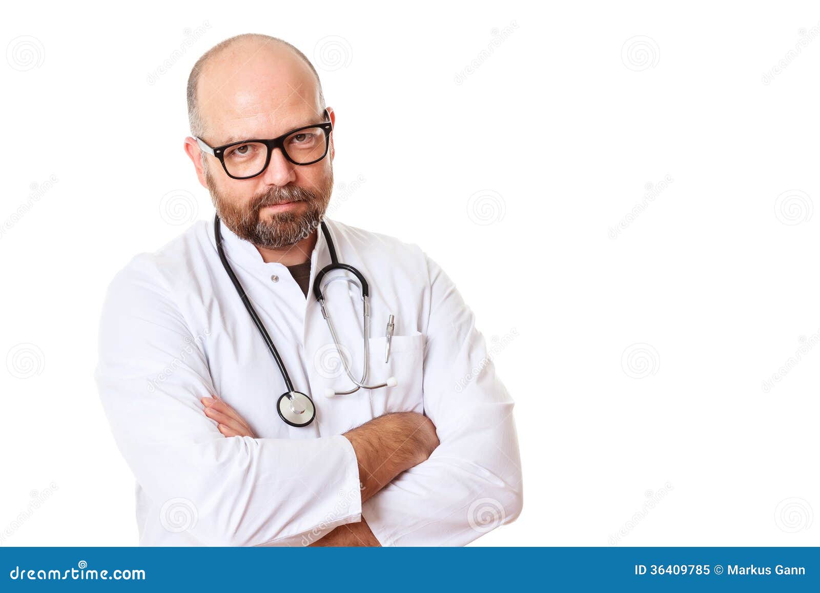 Doctor with stethoscope stock image. Image of crossed - 36409785