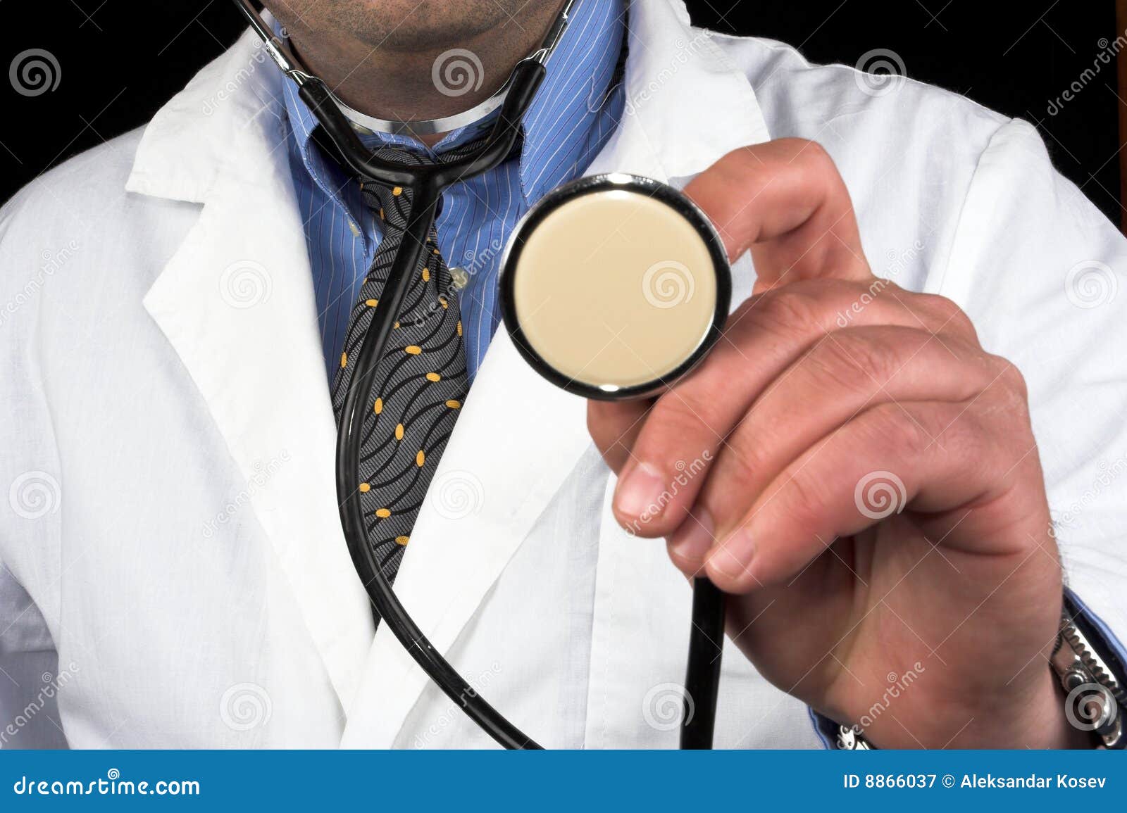 Doctor with stethoscope stock image. Image of isolated - 8866037