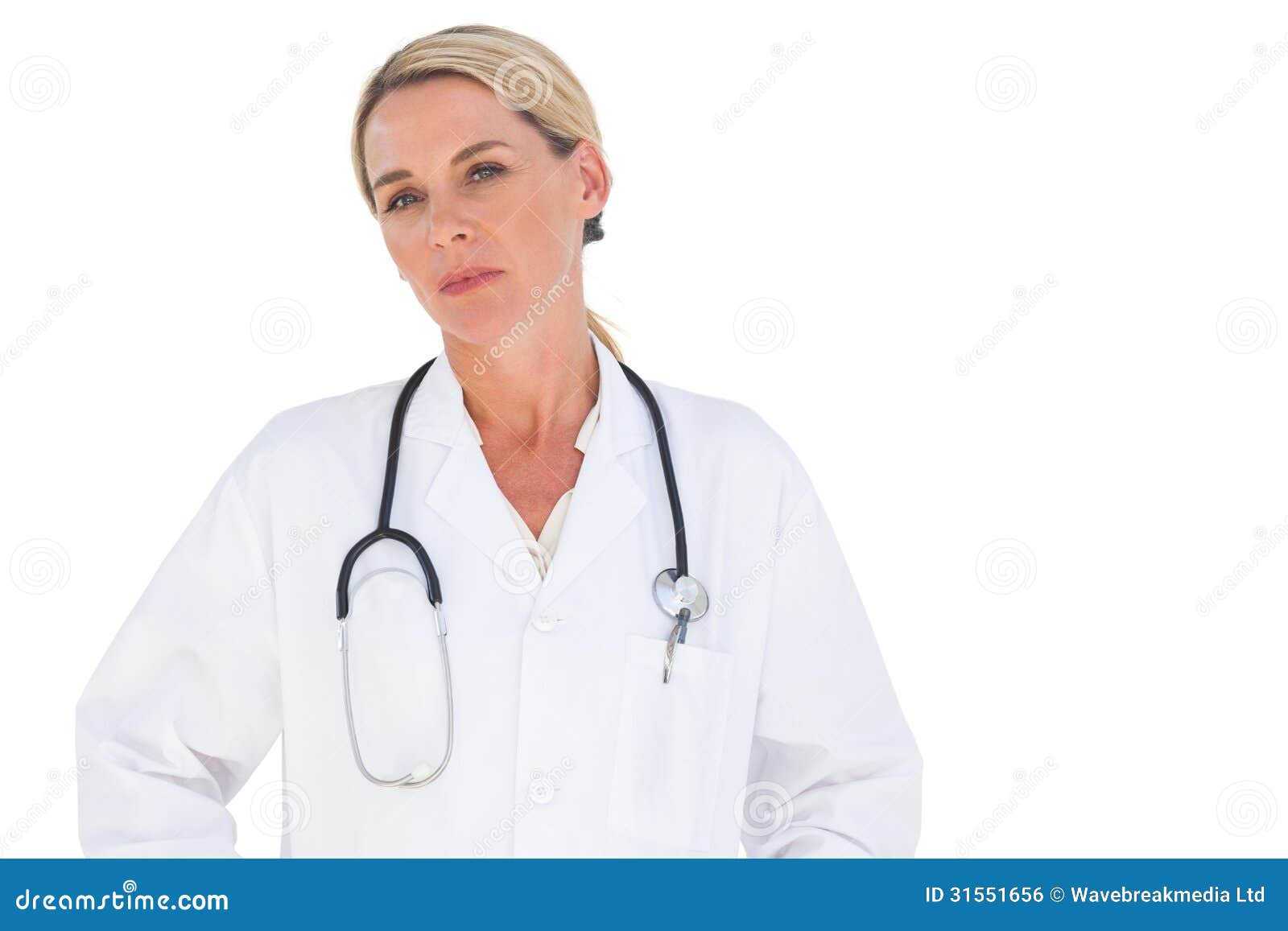 Doctor with Stethoscope Around Her Neck Stock Photo - Image of ...