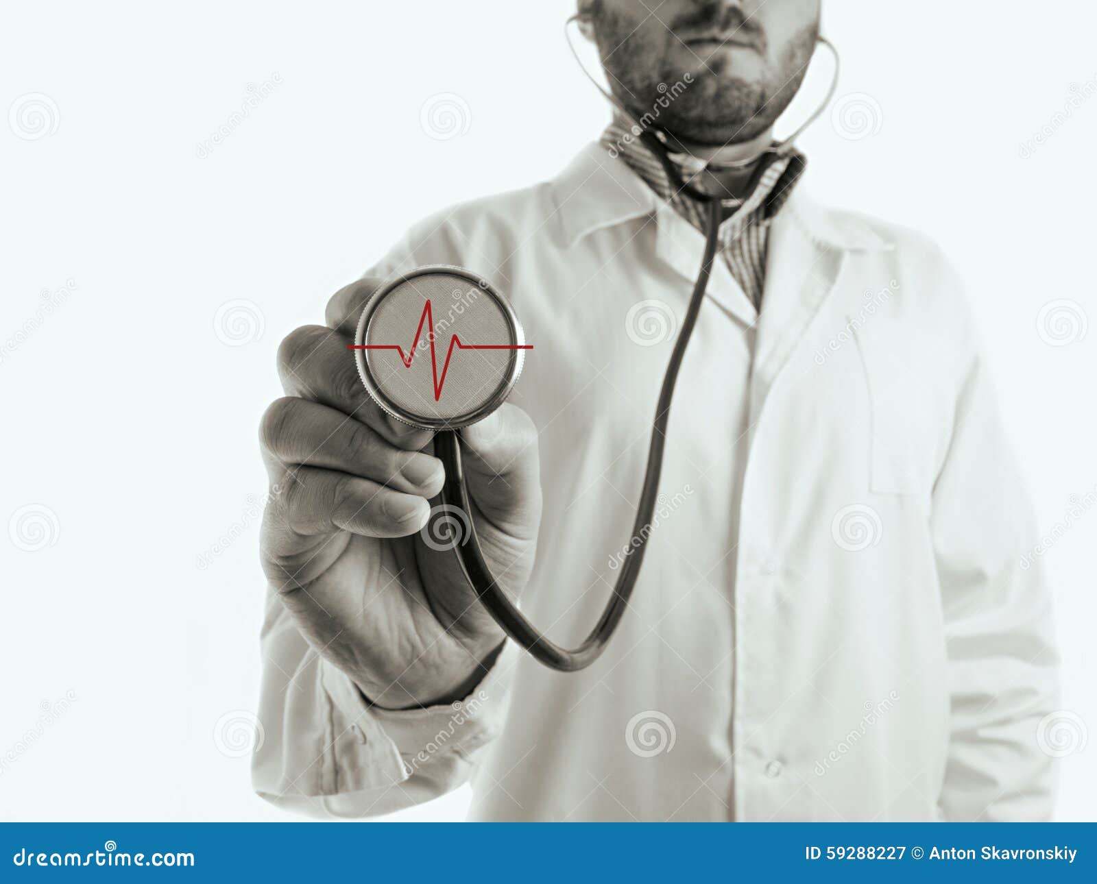 Doctor with stethoscope stock image. Image of focus, foreground - 59288227