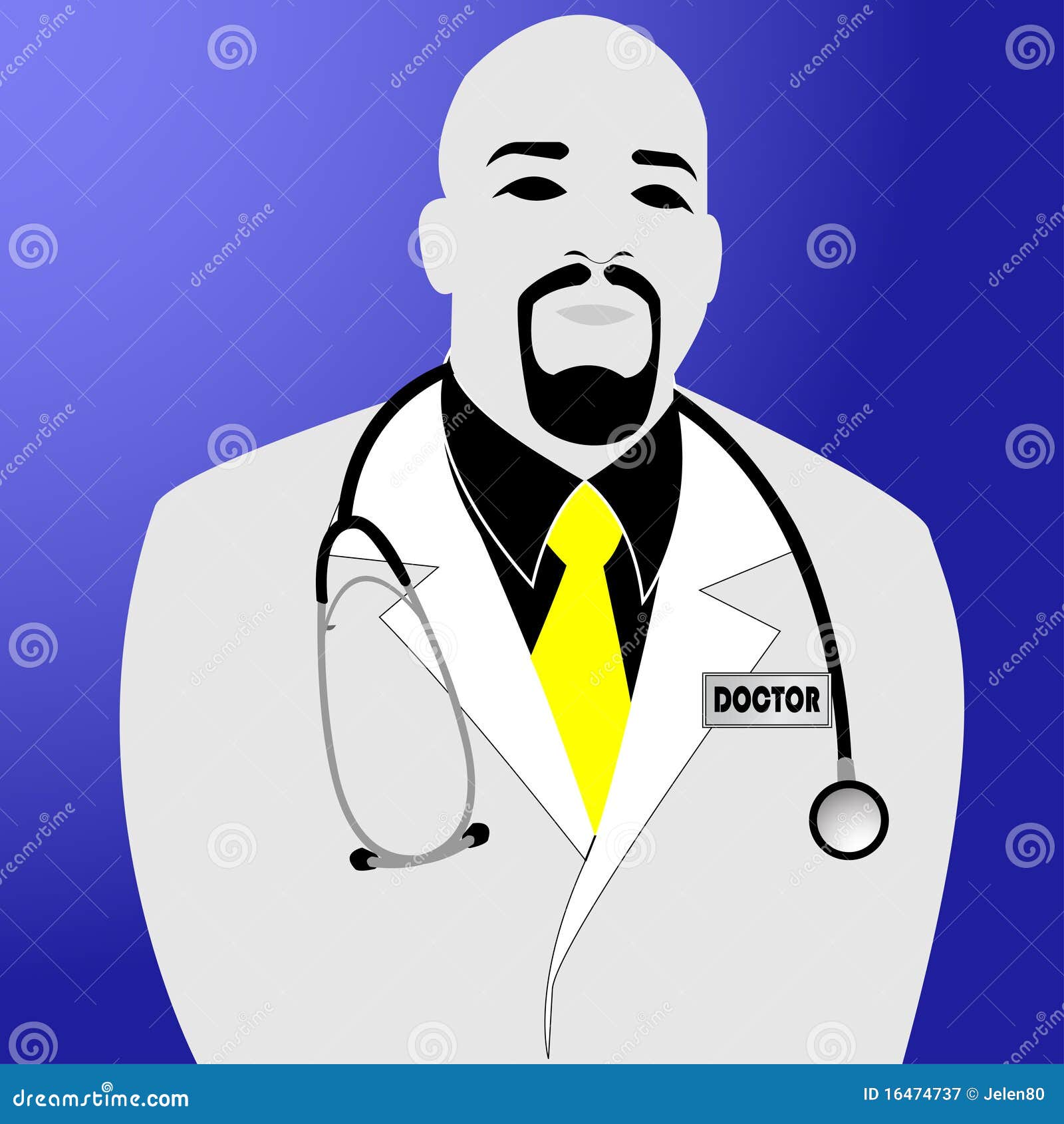 Doctor with Stethoscope on Blue Background Stock Vector - Illustration ...