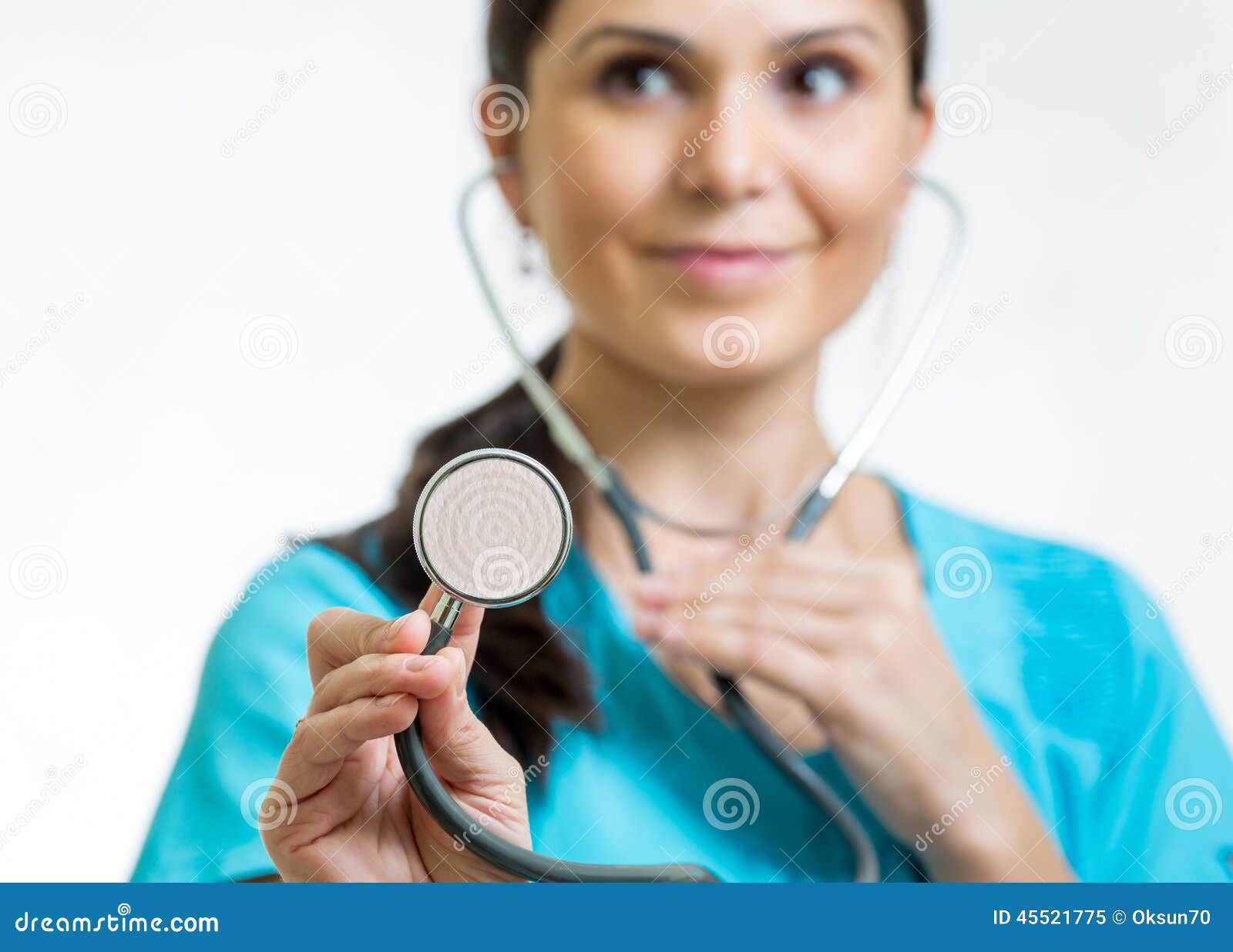 Doctor with Stethoscope Close-up Stock Image - Image of innocence ...