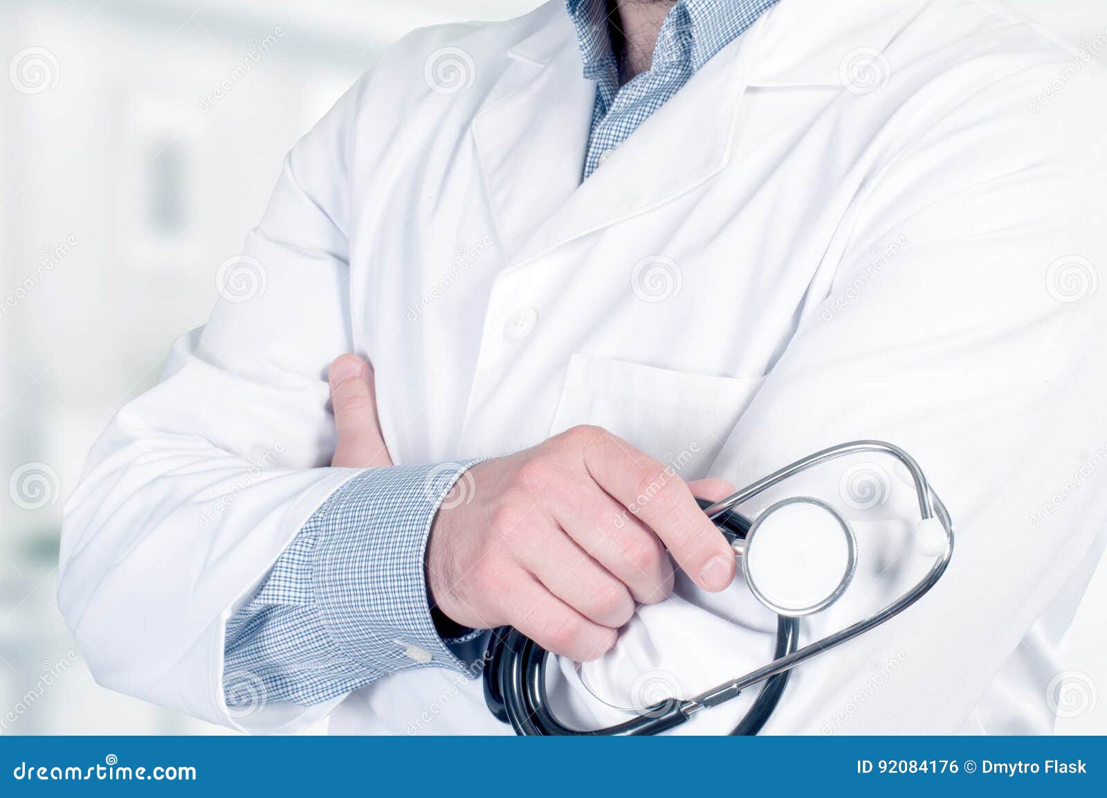 Doctor with stethoscope stock photo. Image of hospital - 92084176