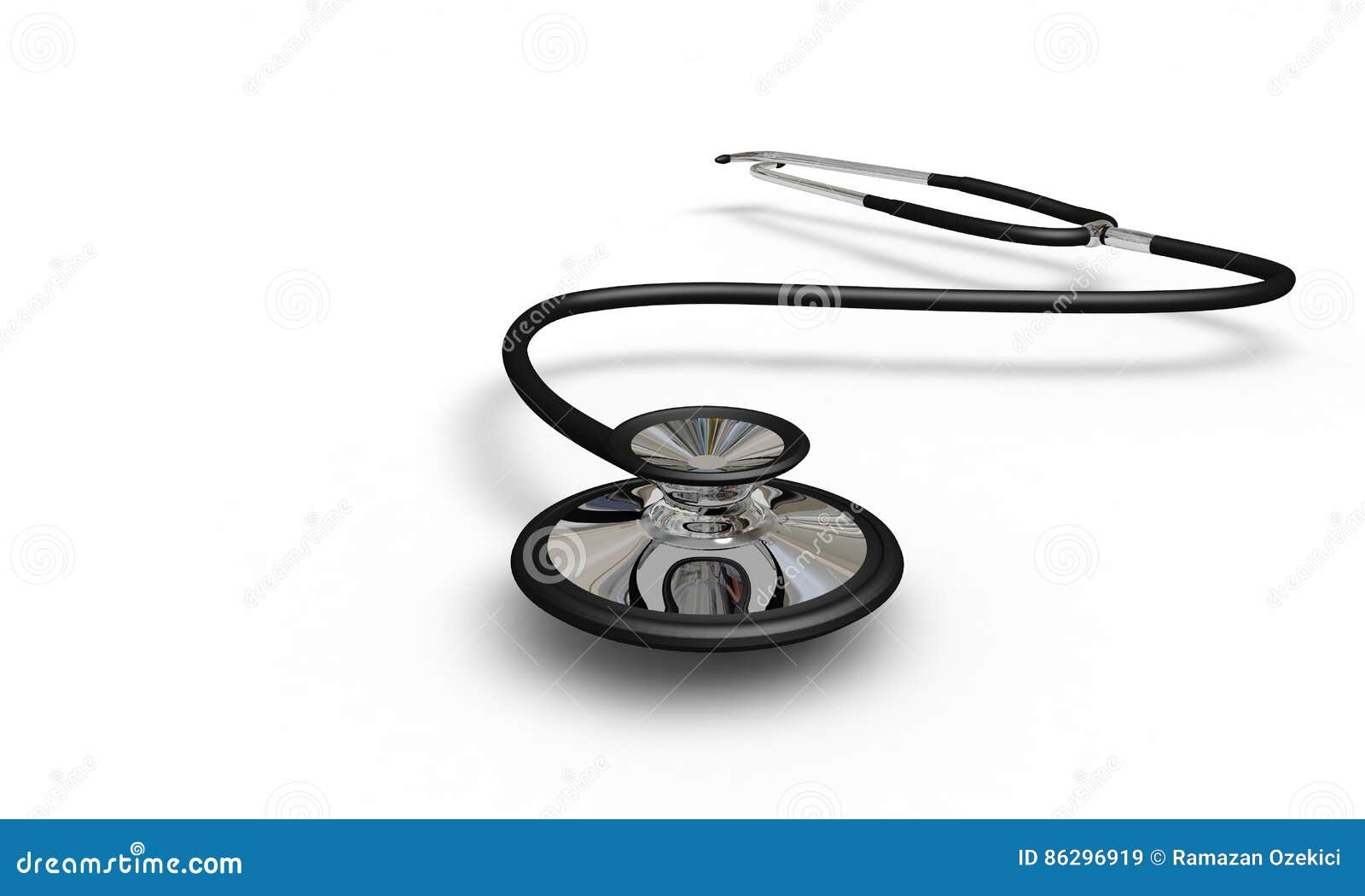 Doctor Stethoscope; Front View; 3d Render Stock Illustration ...