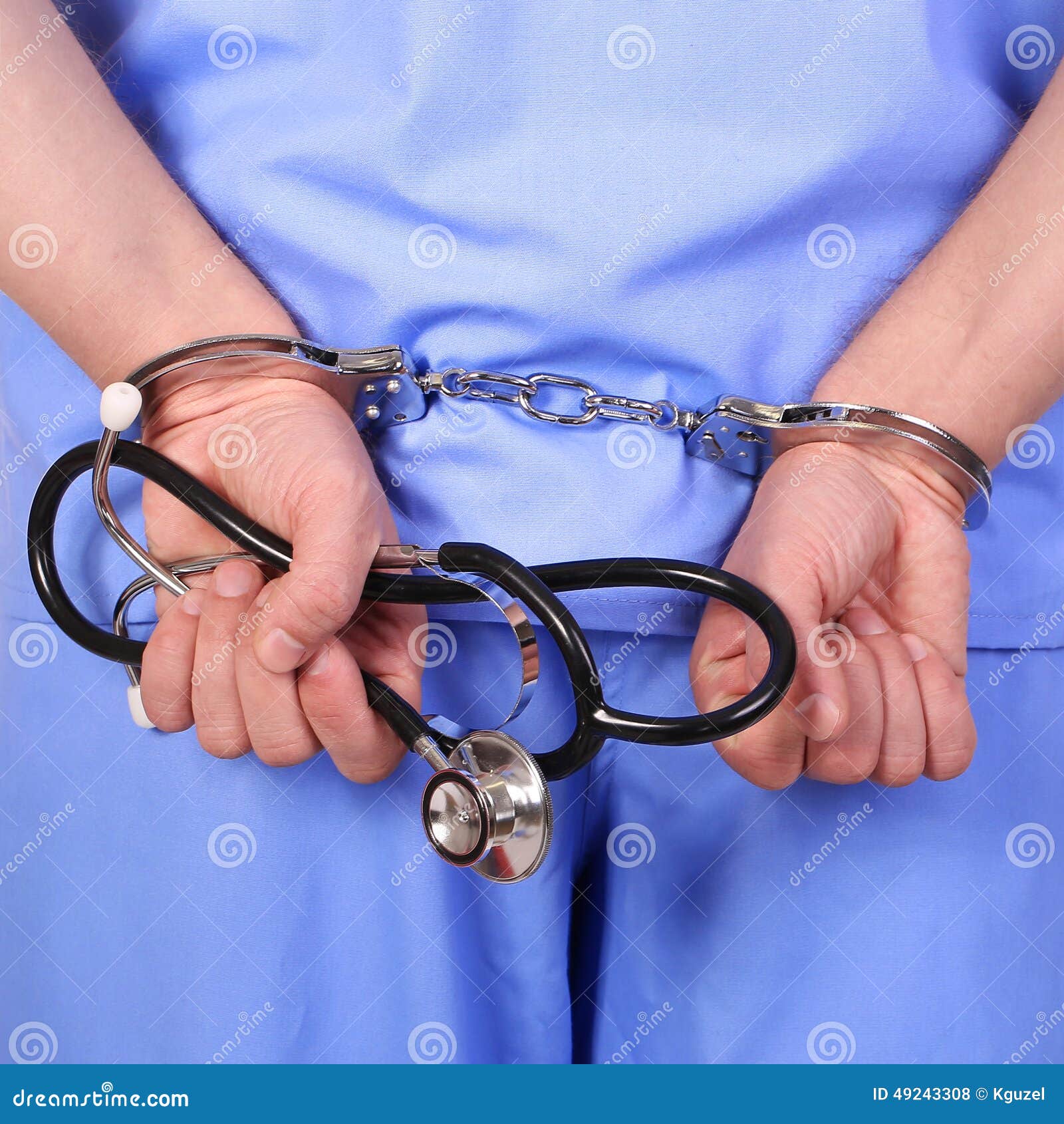 Doctor with Stethoscope in Handcuffs Stock Photo - Image of ...