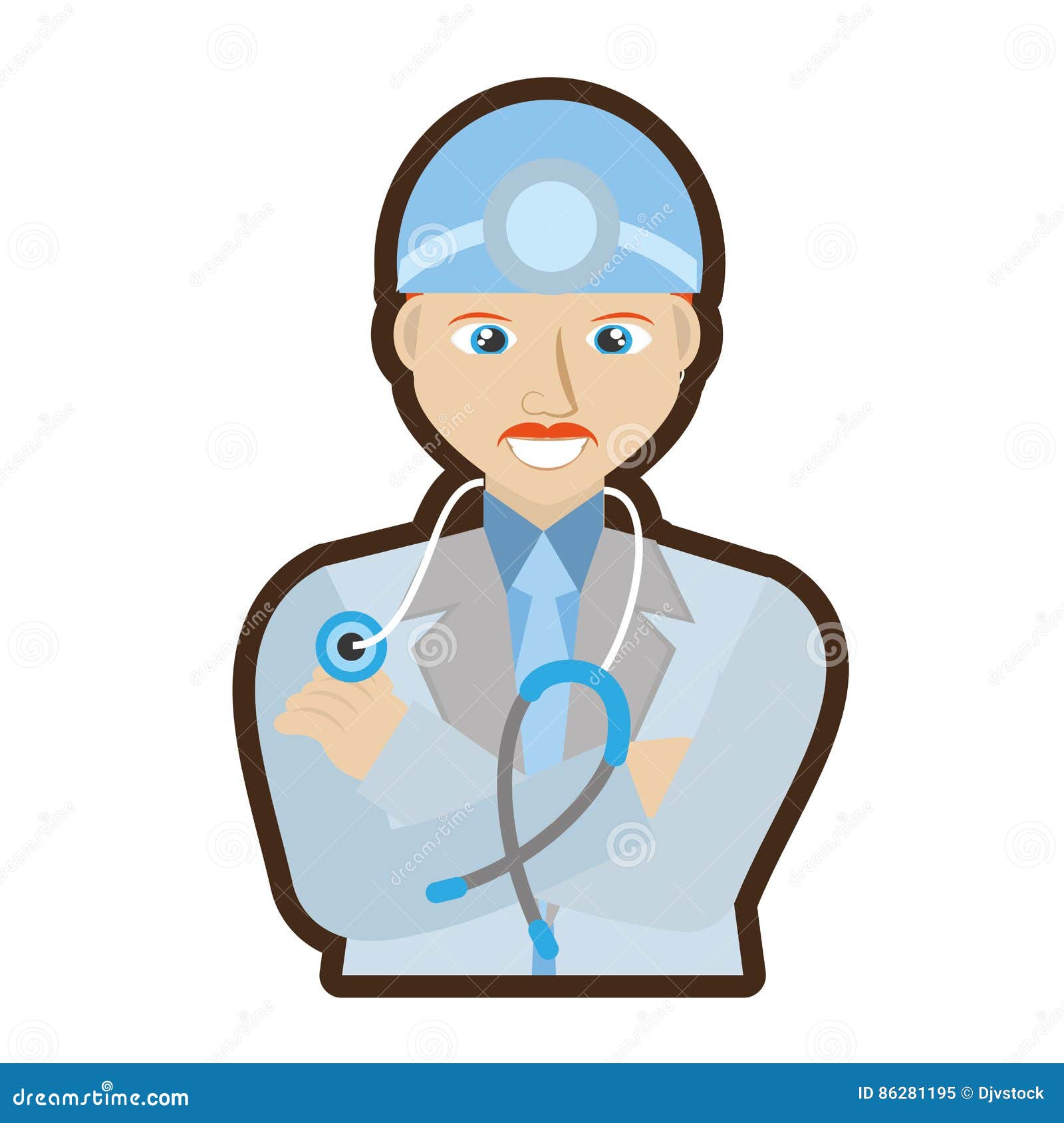 Doctor Stethoscope Head Mirror Stock Illustration - Illustration of ...