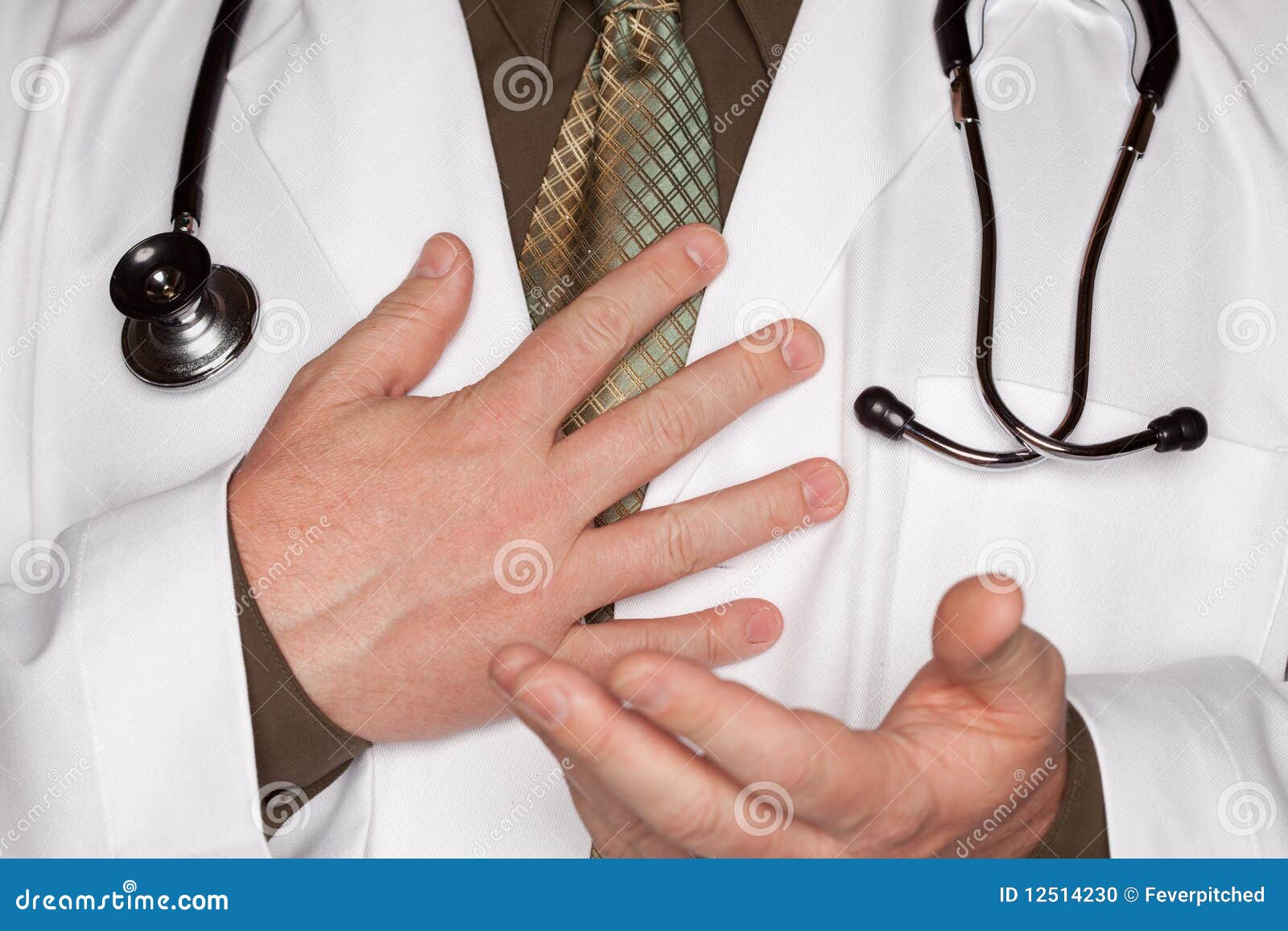 Doctor with Stethoscope Making Hand Gestures Stock Photo - Image of ...
