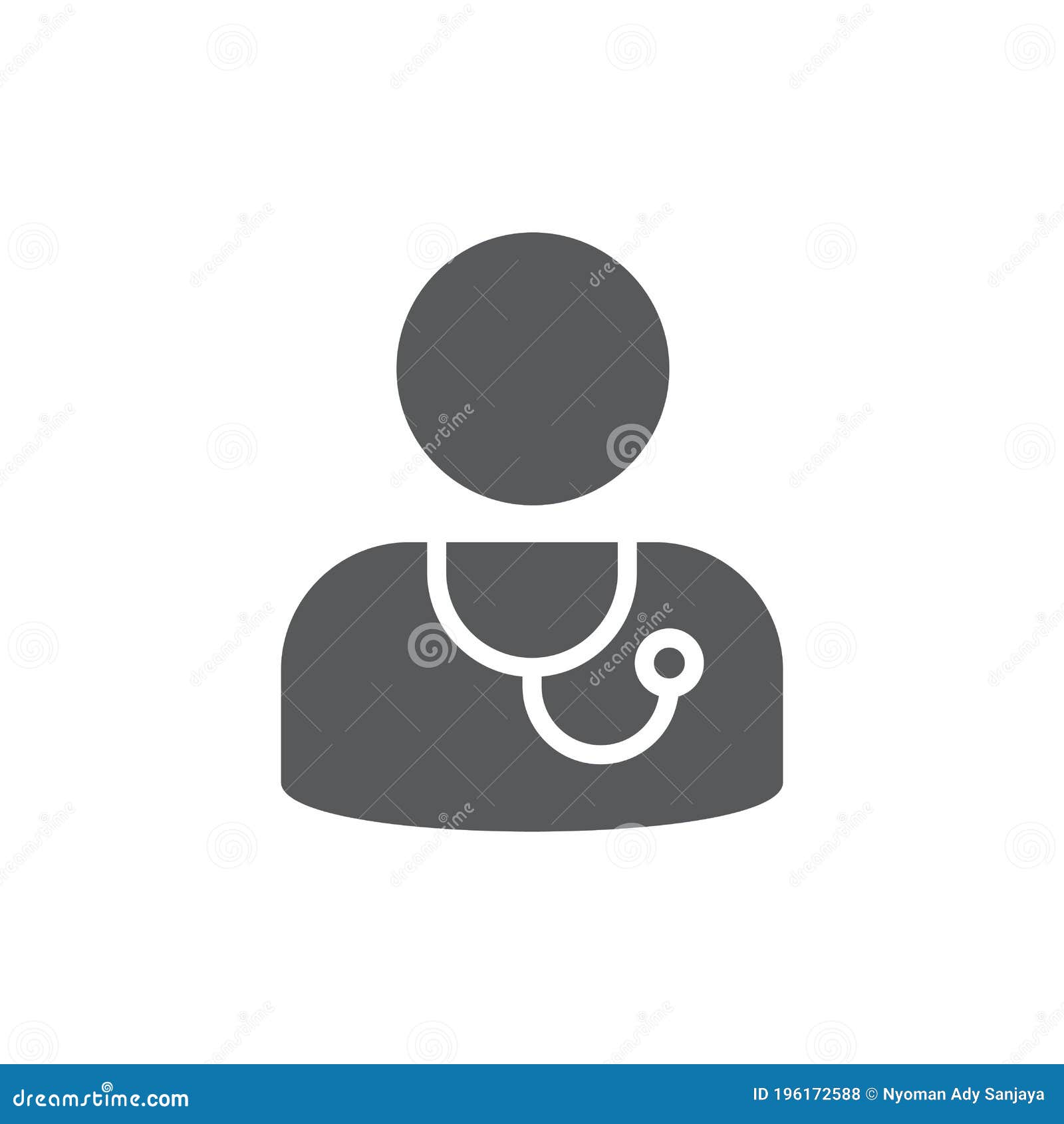 Doctor with Stethoscope Vector Icon Symbol Isolated on White Background ...