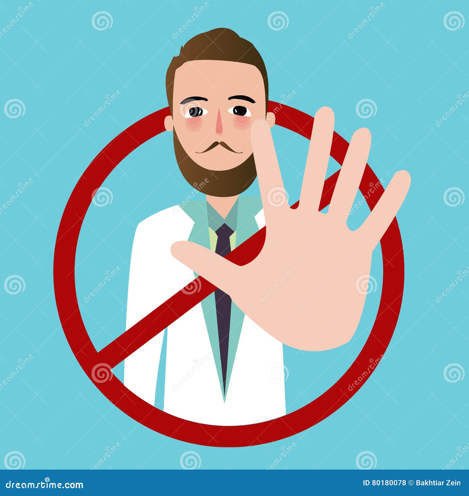 Doctor Stop Sign Using Hand Palm Rejection Refuse Serious Say No Stock ...