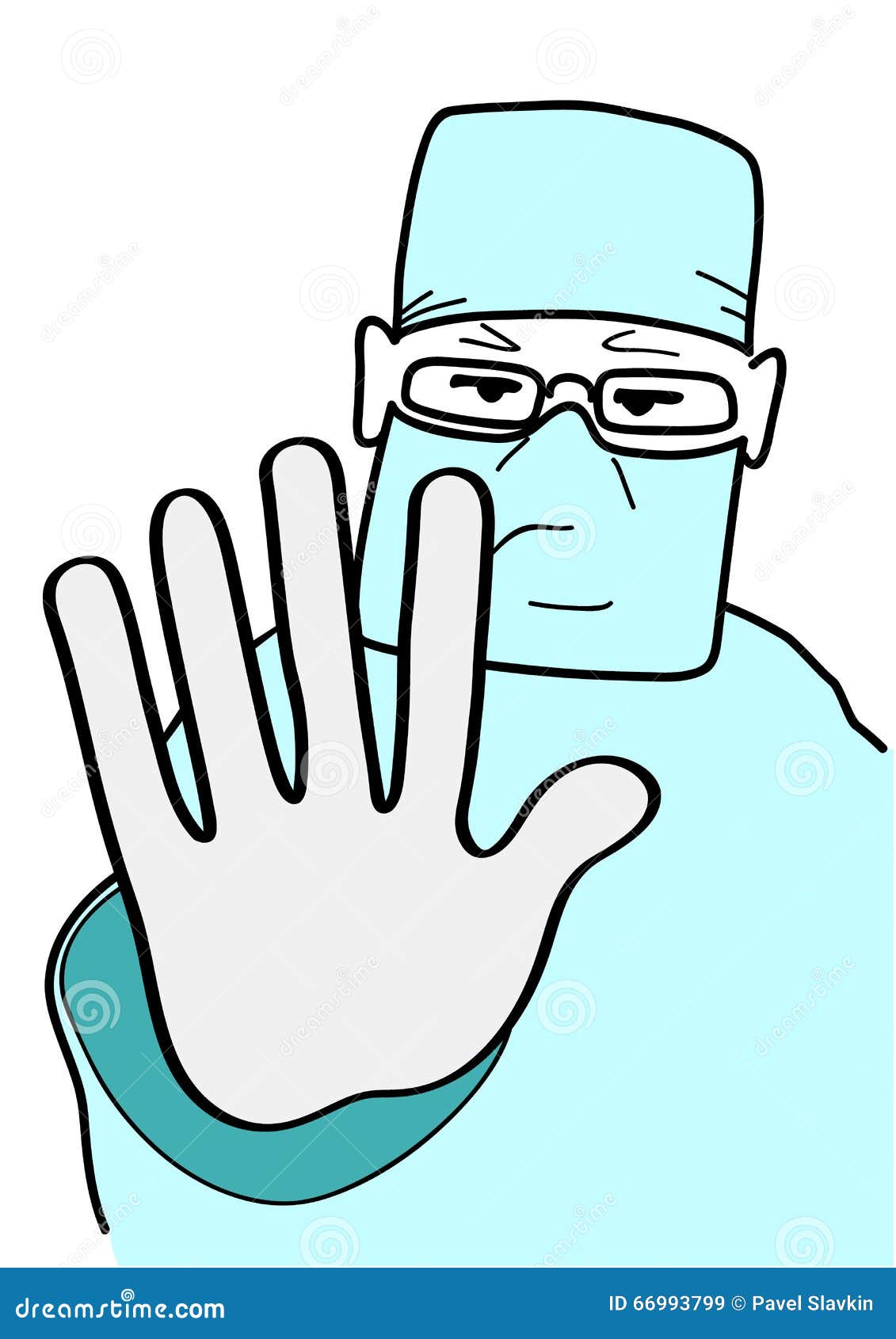 Doctor stops gesture stock vector. Illustration of hospital - 66993799