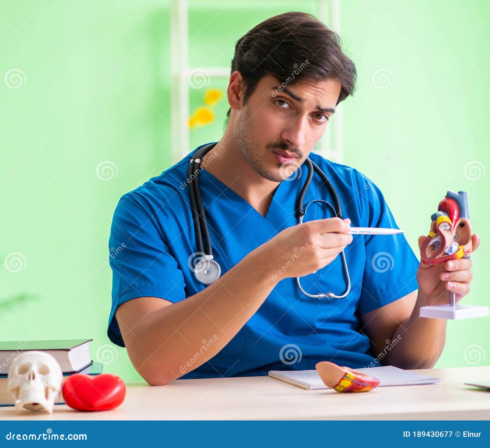 Doctor Student Explaining Heart Problems Stock Image - Image of intern ...