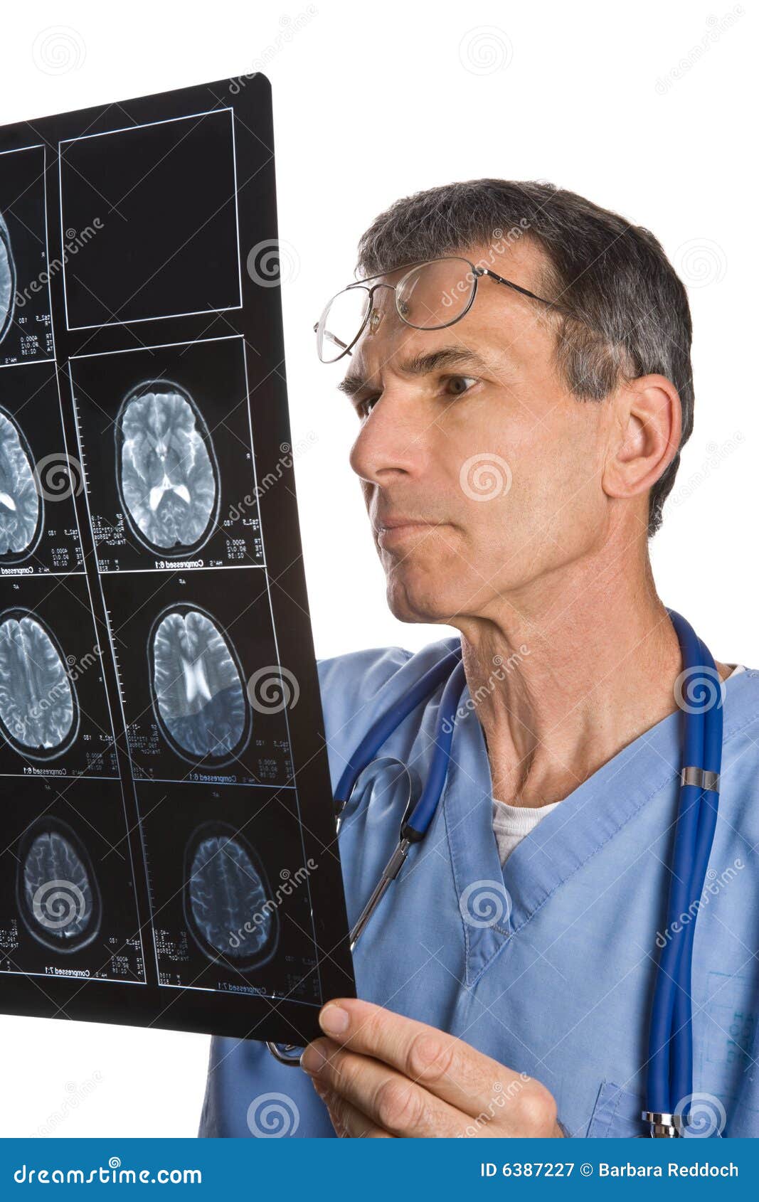 Doctor Studying MRI Scan stock image. Image of health - 6387227