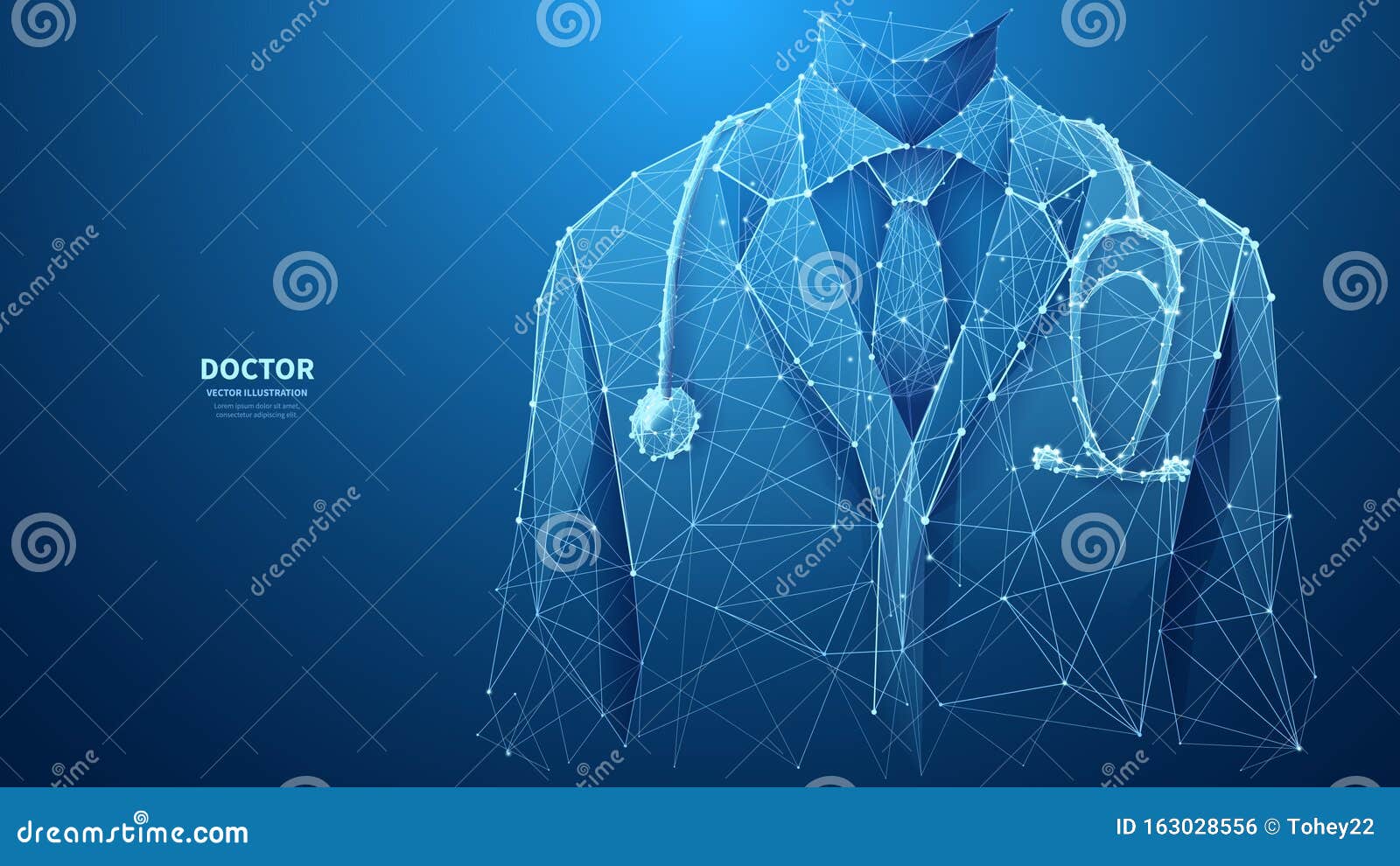 Closeup Doctor on Blue Background Stock Vector - Illustration of coat ...