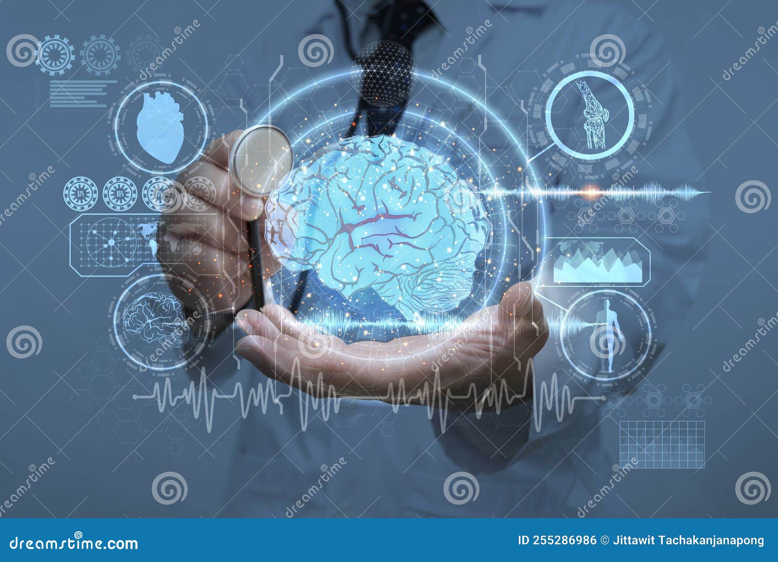 Doctor, Surgeon Analyzing Patient Brain Testing Result and Human ...
