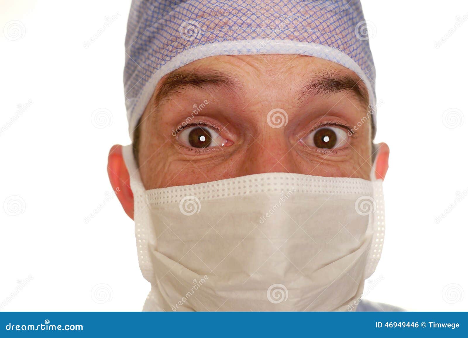 Doctor in Surgical Mask with Surprised Expression Stock Photo - Image ...