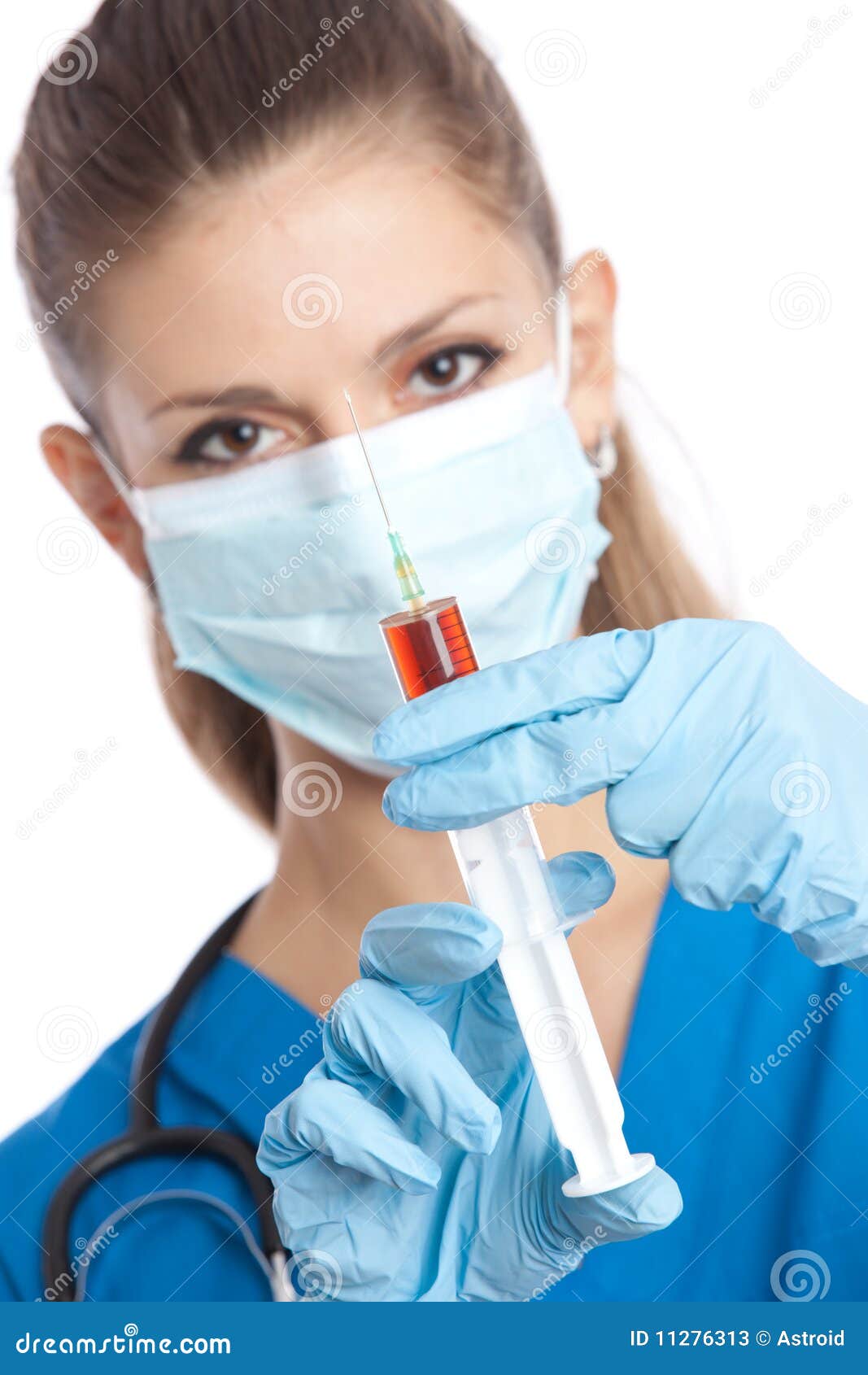 Doctor with syringe stock image. Image of clinic, isolated - 11276313