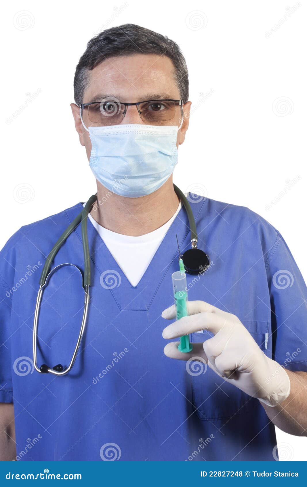 Doctor with syringe stock photo. Image of mask, disease - 22827248