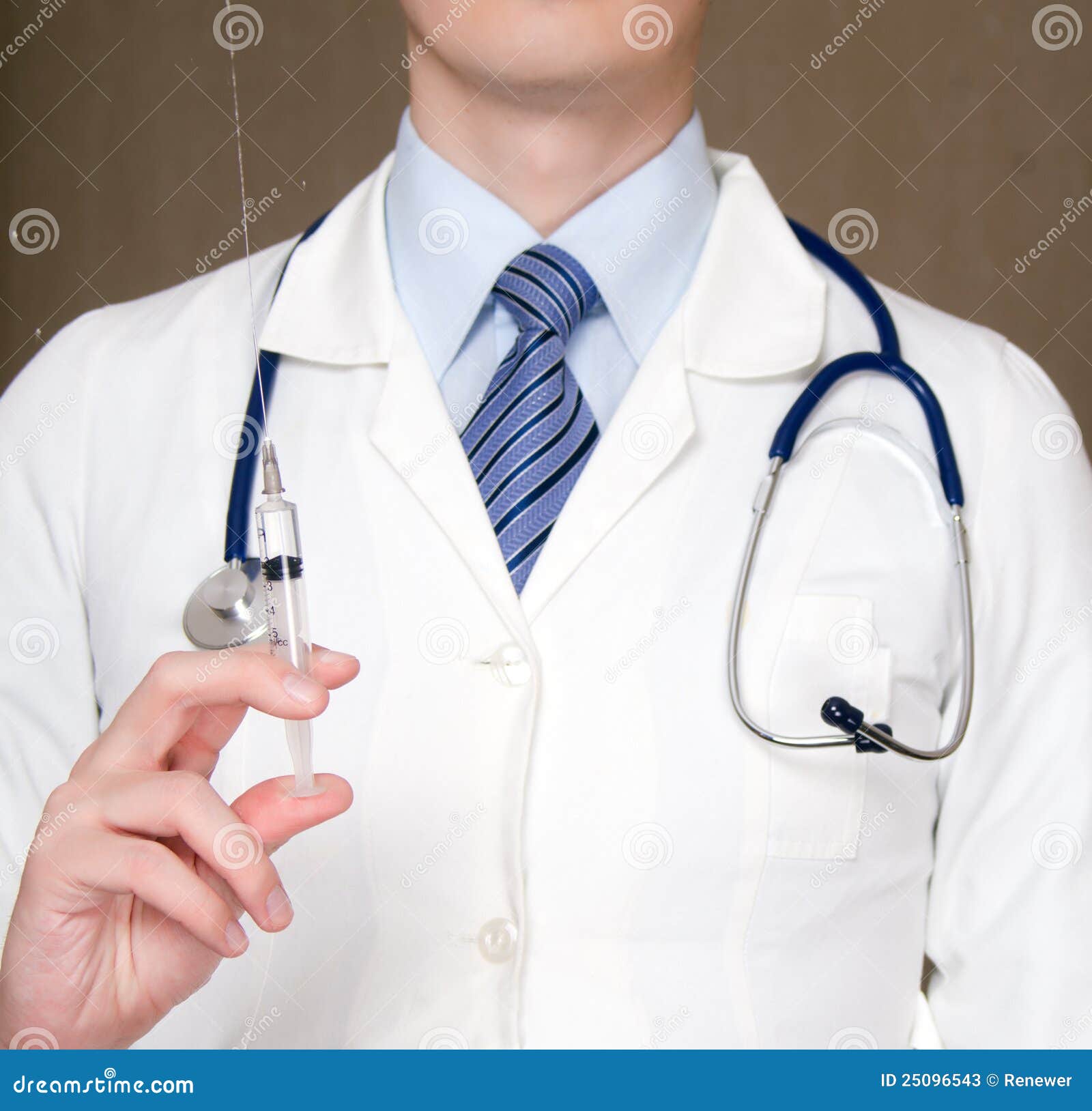 Doctor with syringe stock image. Image of necktie, single - 25096543