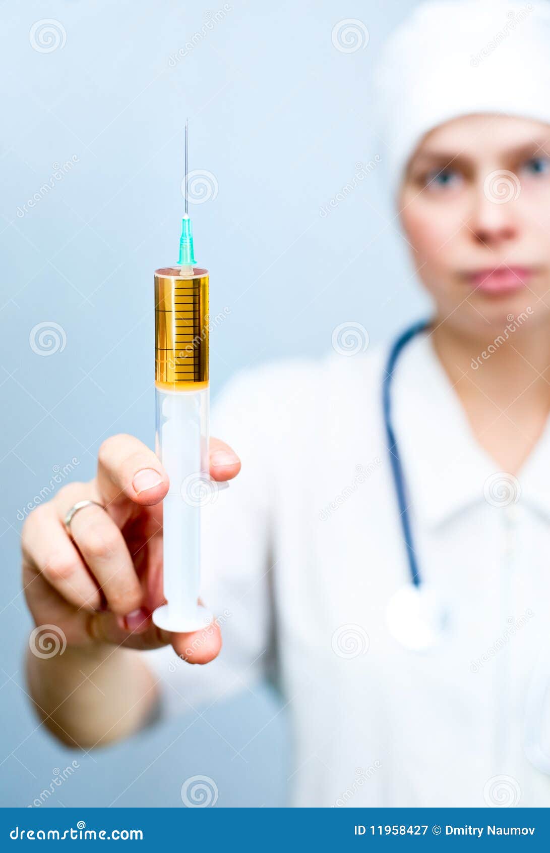 Doctor with Syringe Closeup Stock Image - Image of background, clinic ...