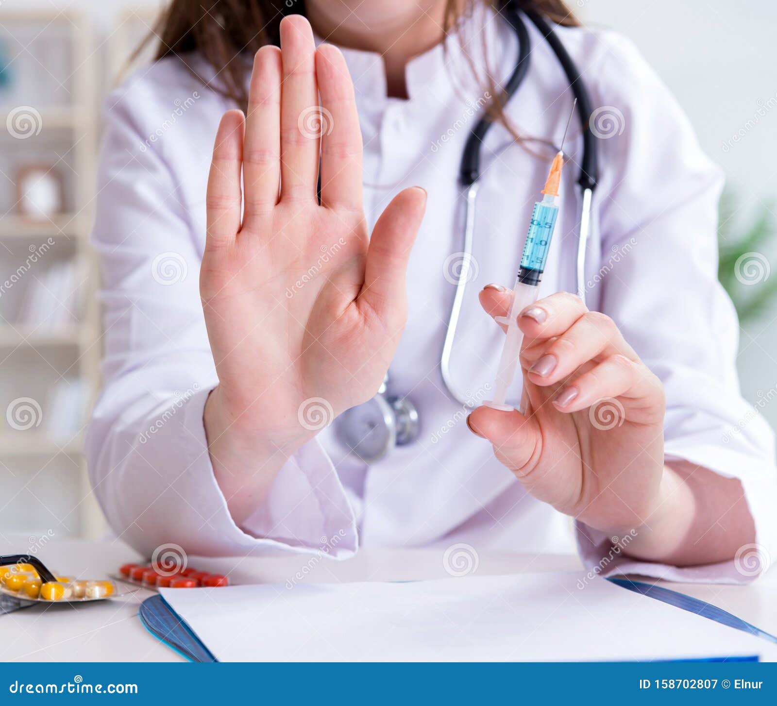 Doctor with Syringe in the Hospital Stock Image - Image of doctor ...