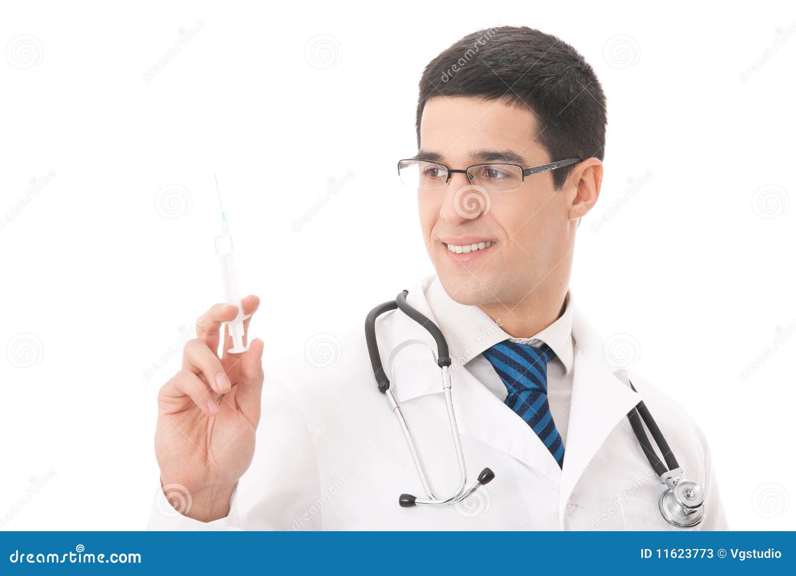 Doctor with Syringe, Isolated Stock Image - Image of consultant, clinic ...