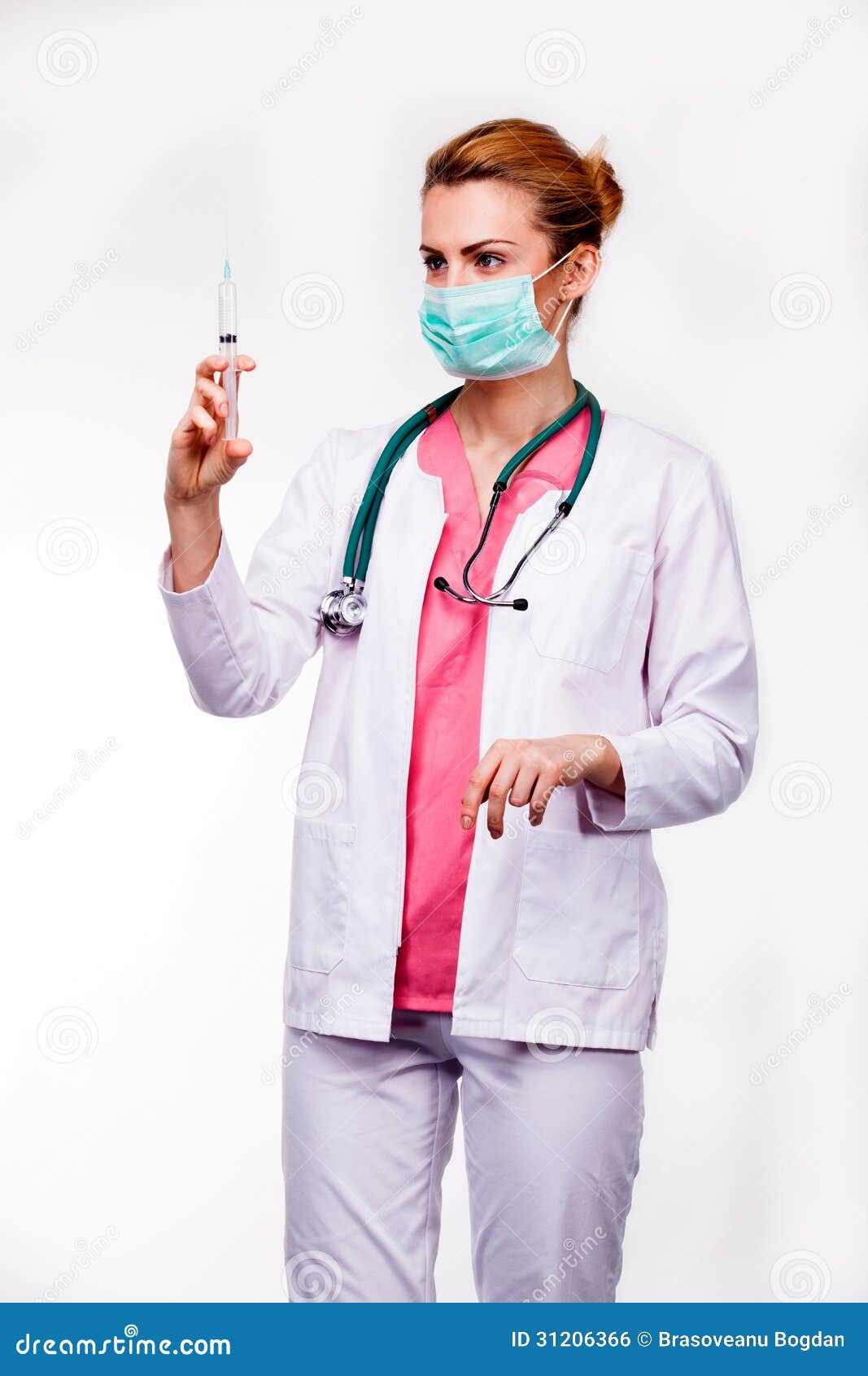Doctor with syringe stock photo. Image of copy, confident - 31206366