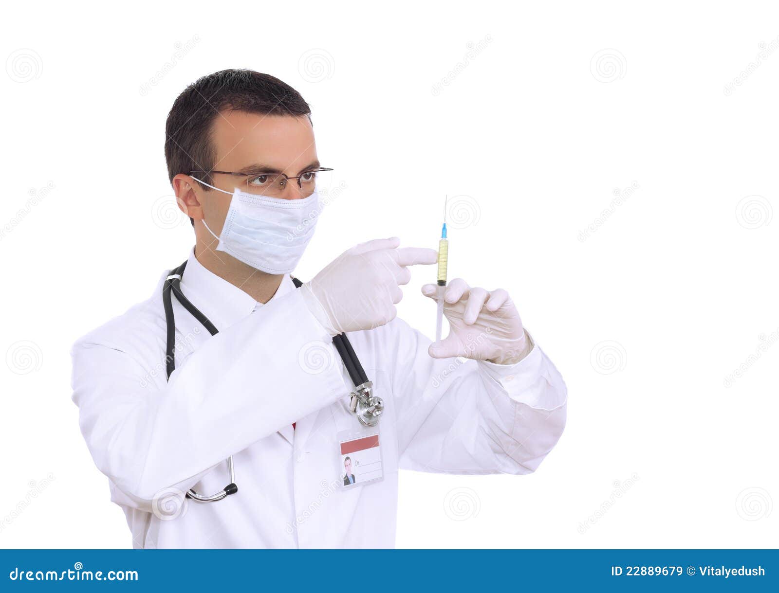 Doctor - with Syringe and Medication. Isolated. Stock Image - Image of ...