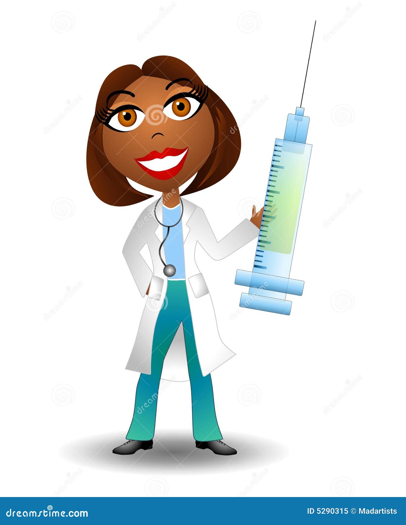 Doctor with Syringe Needle 2 Stock Illustration - Illustration of ...
